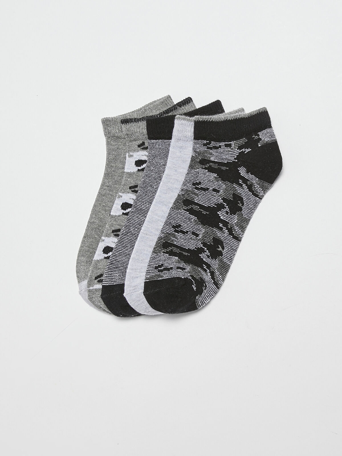 Kamuflaj Desenli Erkek Çocuk Patik Çorap 5'li