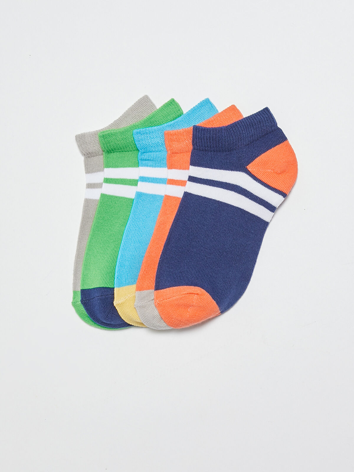 Renk Bloklu Erkek Çocuk Patik Çorap 5'li