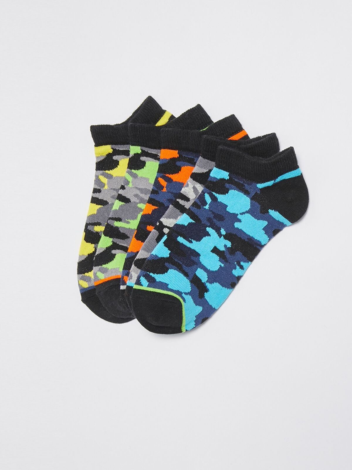Kamuflaj Desenli Erkek Çocuk Patik Çorap 5'li