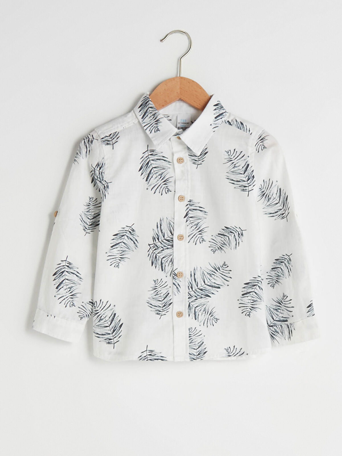 Uzun Kollu Desenli Poplin Erkek Bebek Gömlek