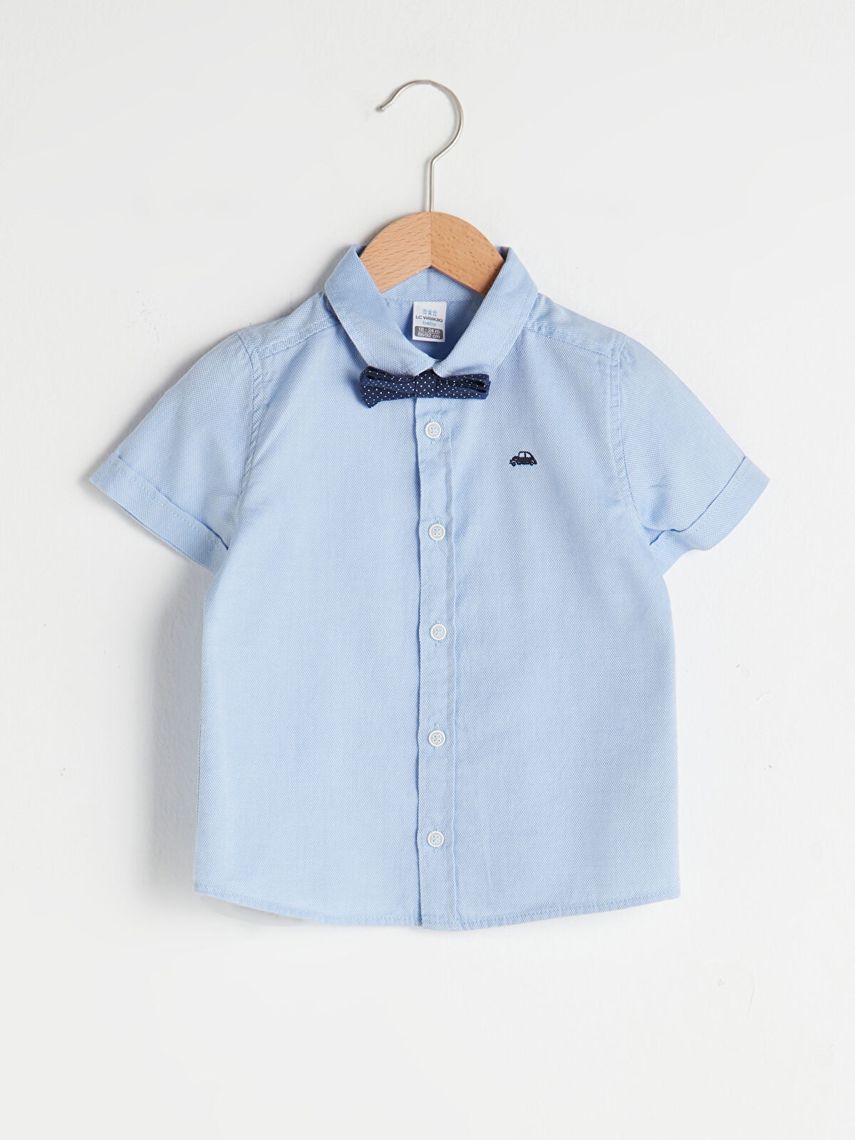 Kısa Kollu Basic Erkek Bebek Gömlek ve Papyon 2'li Takım Kısa Kollu Basic Erkek Bebek Gömlek ve Papyon 2'li Takım