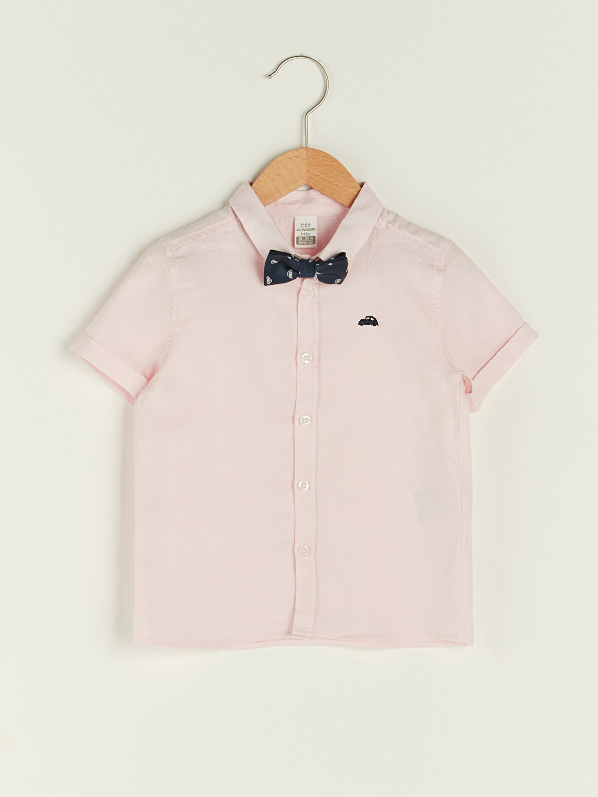 Kısa Kollu Basic Erkek Bebek Gömlek ve Papyon 2'li Takım Kısa Kollu Basic Erkek Bebek Gömlek ve Papyon 2'li Takım