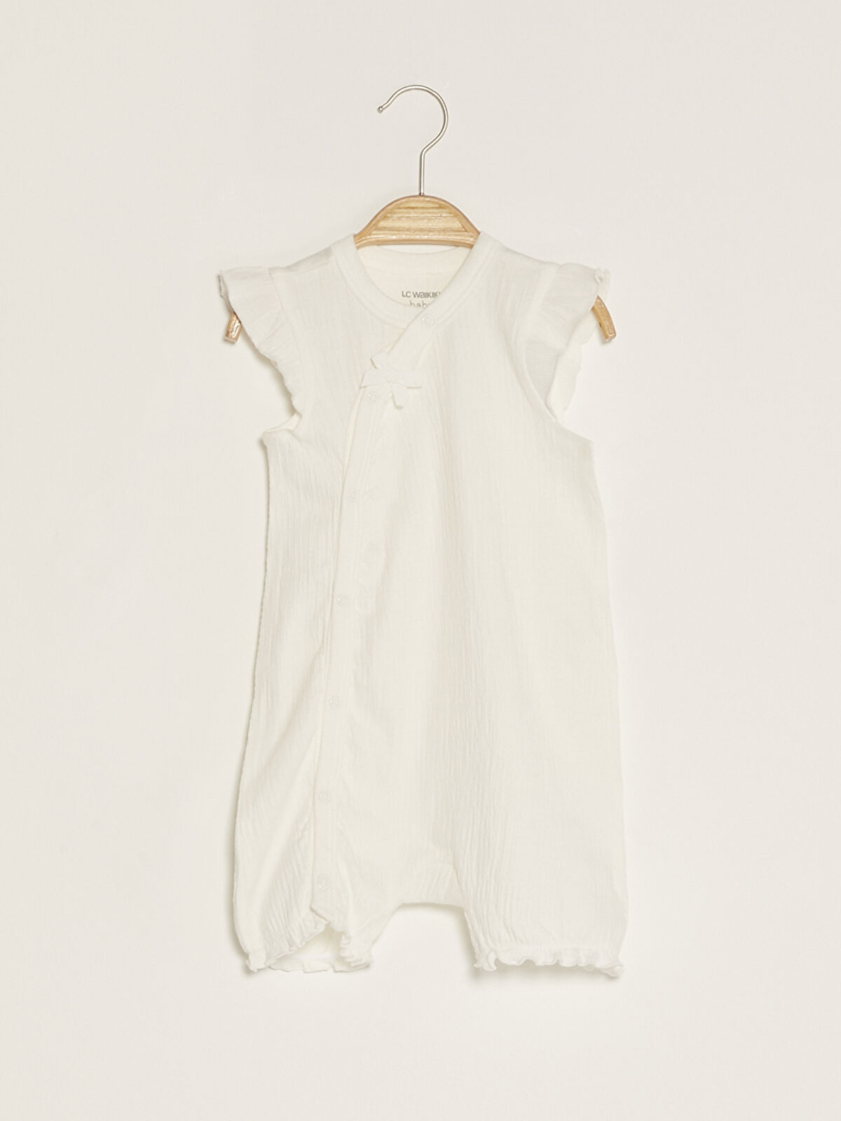 Zarf Yaka Kısa Kollu Basic Kız Bebek Tulum