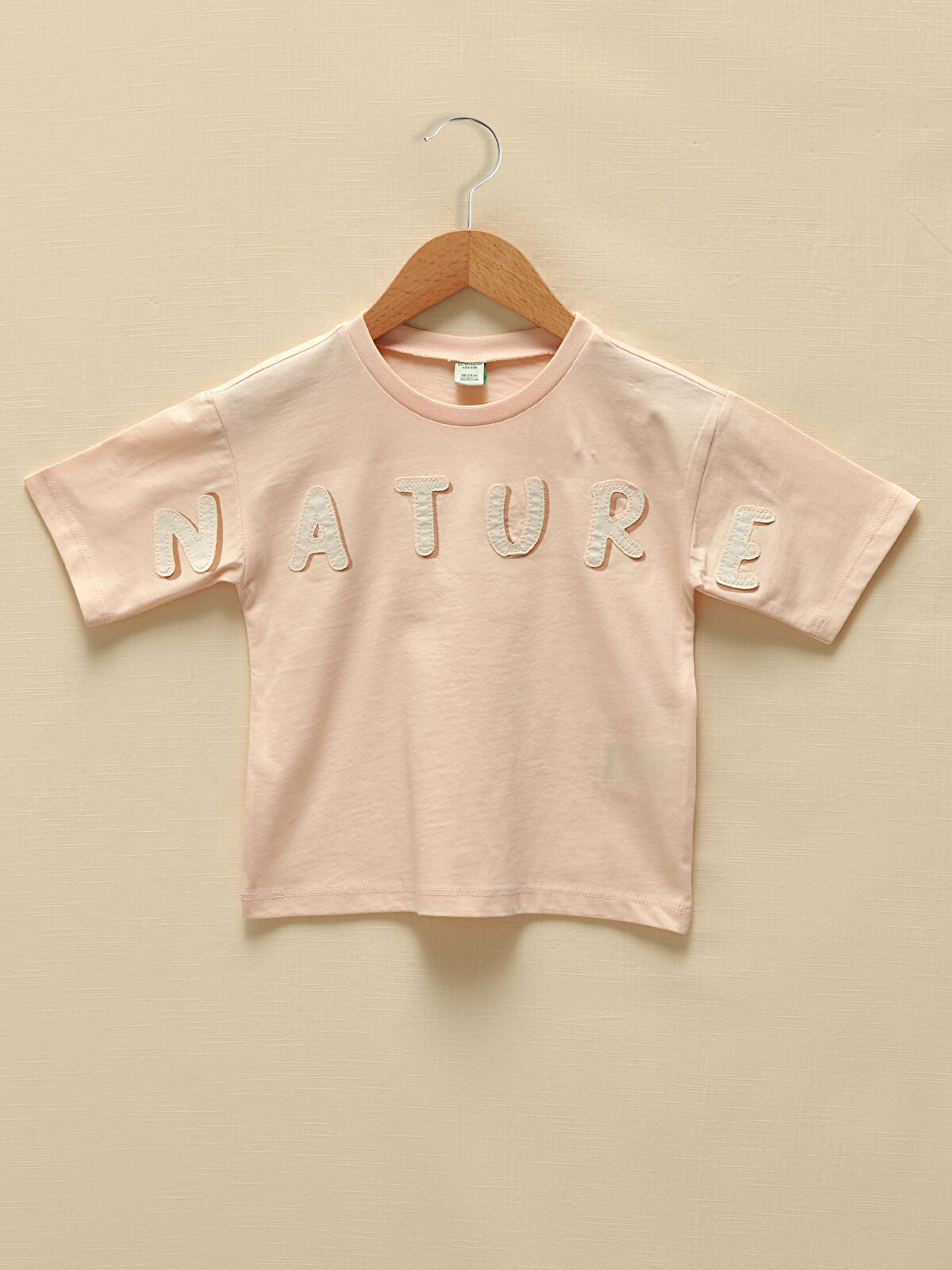 LCW GREEN Yazı Nakışlı Bisiklet Yaka Kısa Kollu Organik Pamuklu Erkek Bebek Tişört