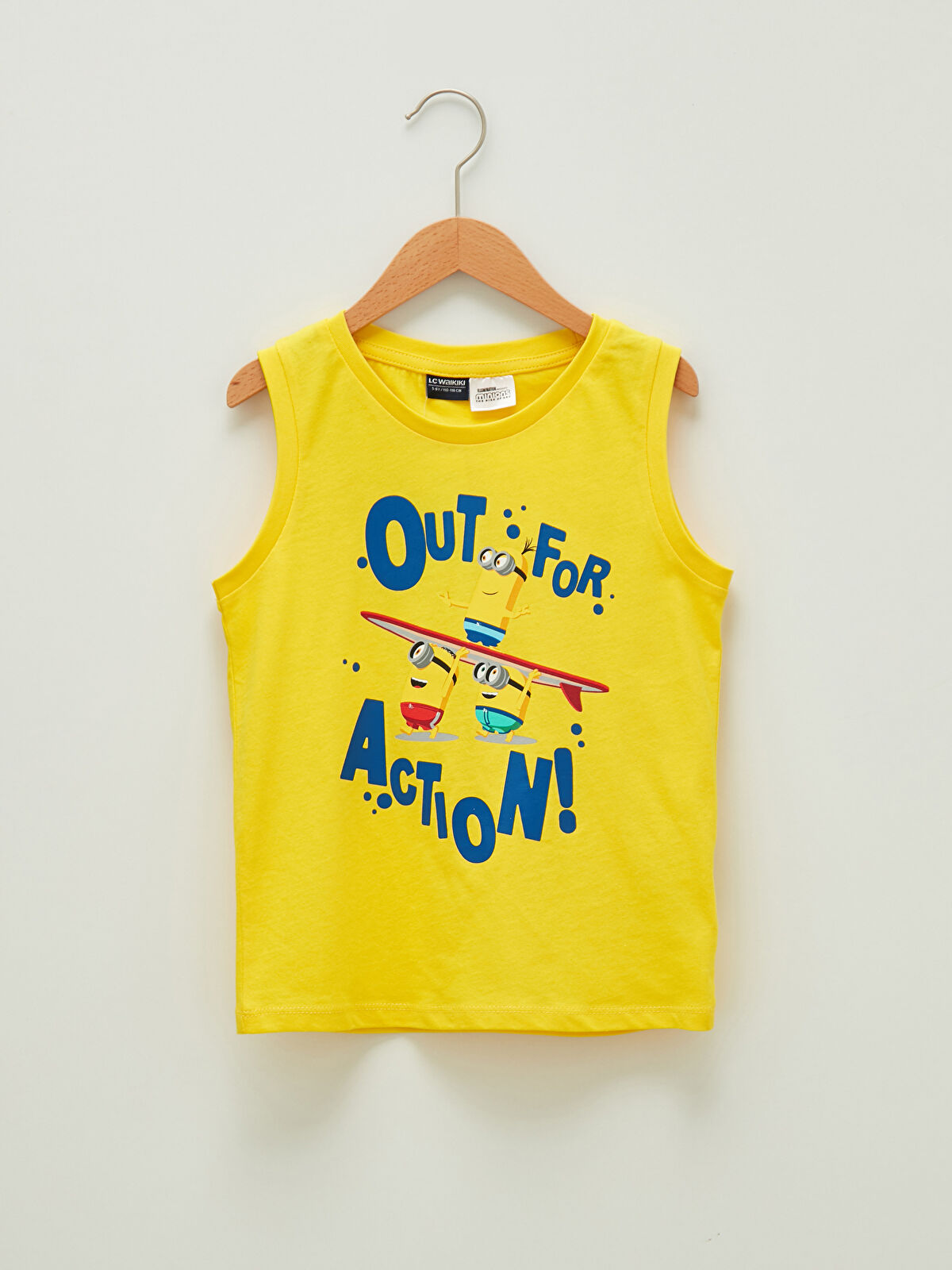 Bisiklet Yaka Minions Baskılı Pamuklu Erkek Çocuk Atlet