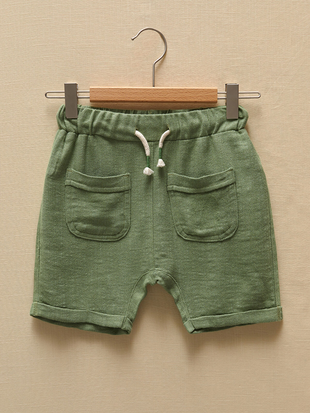 LCW GREEN Beli Lastikli Basic Organik Pamuklu Erkek Bebek Şort