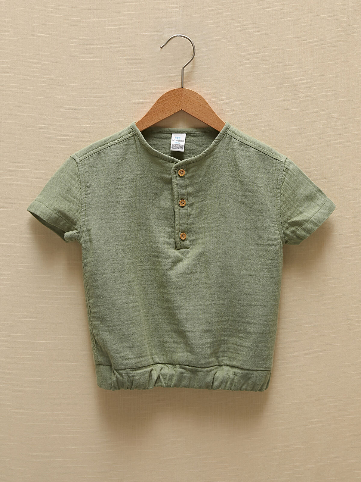 LCW GREEN Bisiklet Yaka Kısa Kollu Basic Organik Pamuklu Erkek Bebek Gömlek LCW GREEN Bisiklet Yaka Kısa Kollu Basic Organik Pamuklu Erkek Bebek Gömlek
