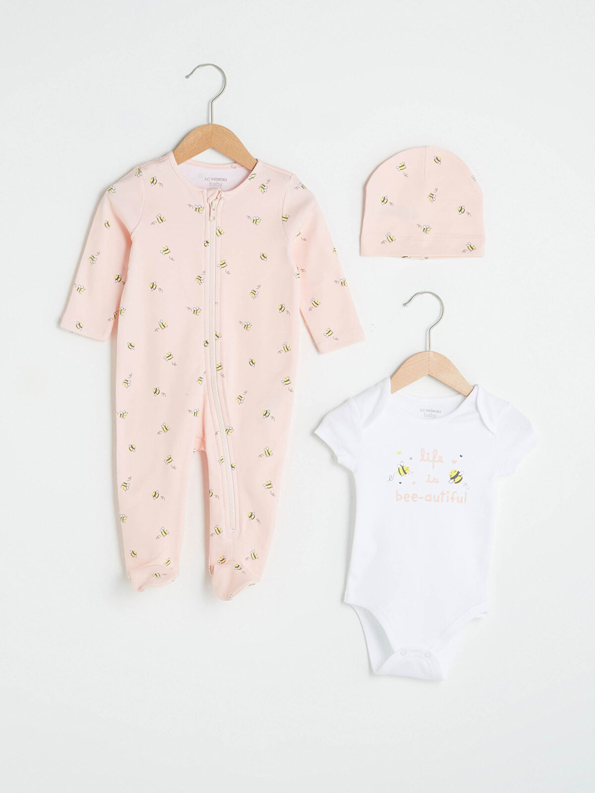 Bisiklet Yaka Baskılı Pamuklu Kız Bebek Hastane Çıkış Seti