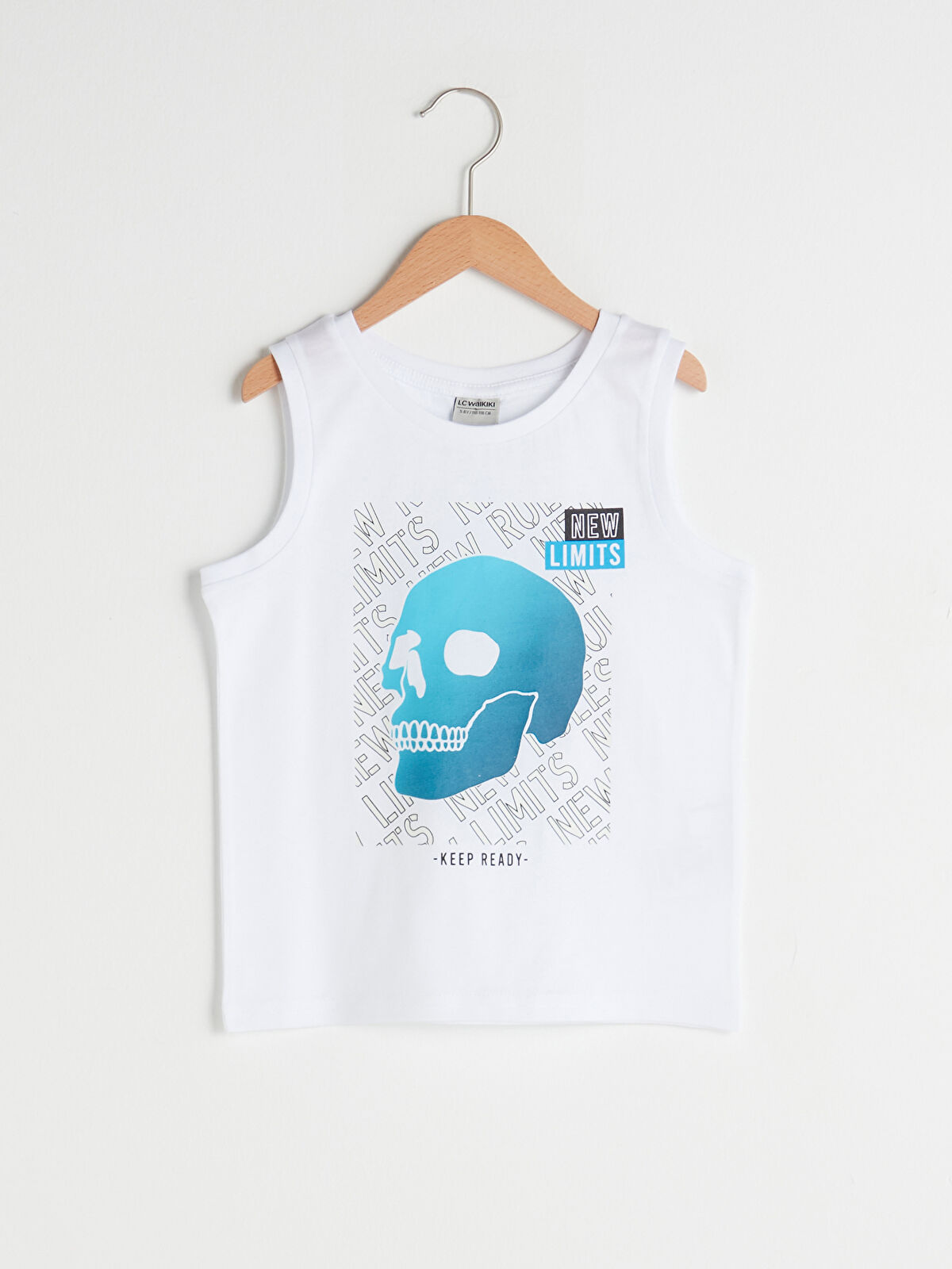 Bisiklet Yaka Güneşte Renk Değiştiren Baskılı Pamuklu Erkek Çocuk Atlet