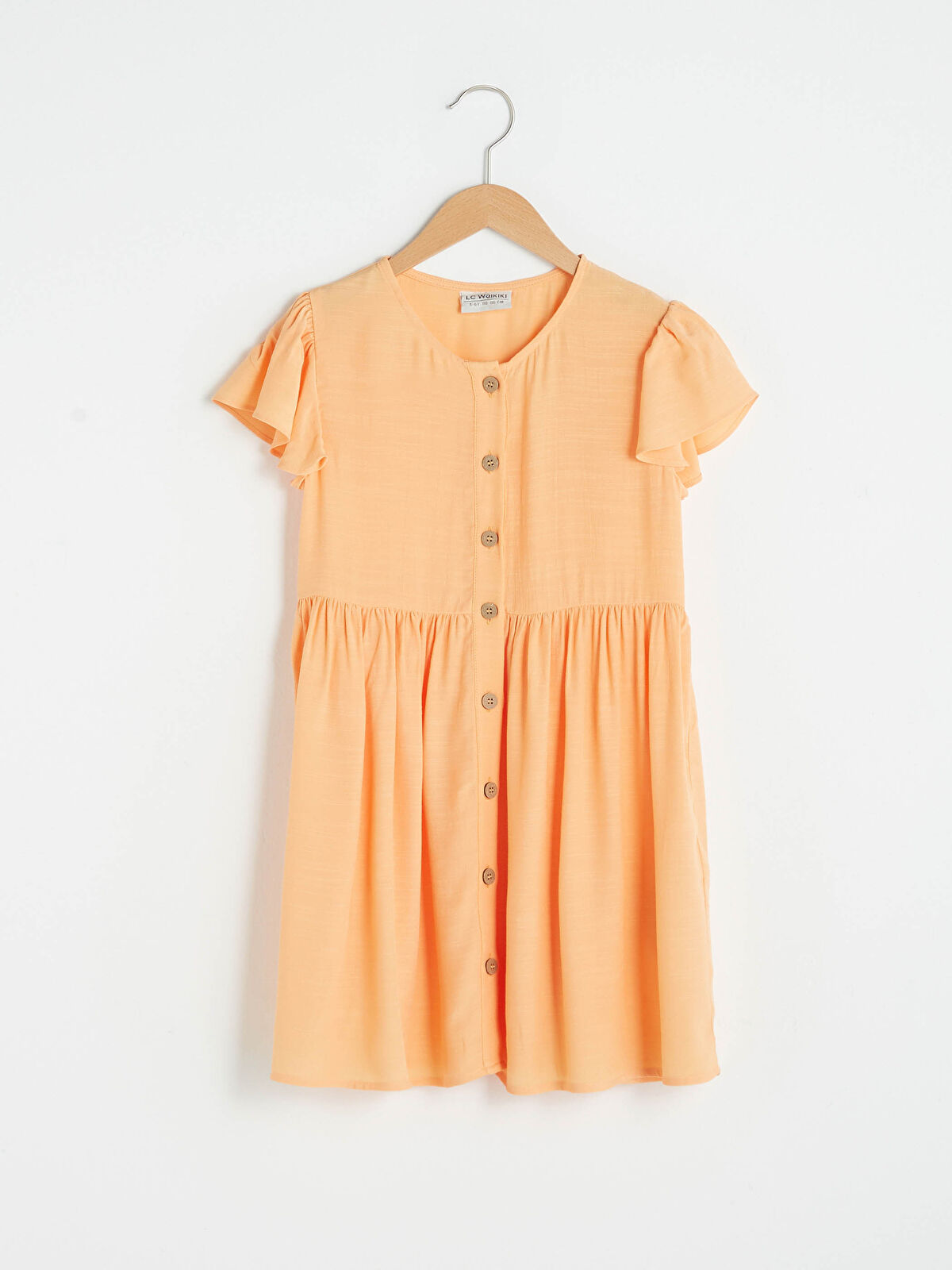 Bisiklet Yaka Basic Kısa Kollu Viskon Kız Çocuk Elbise