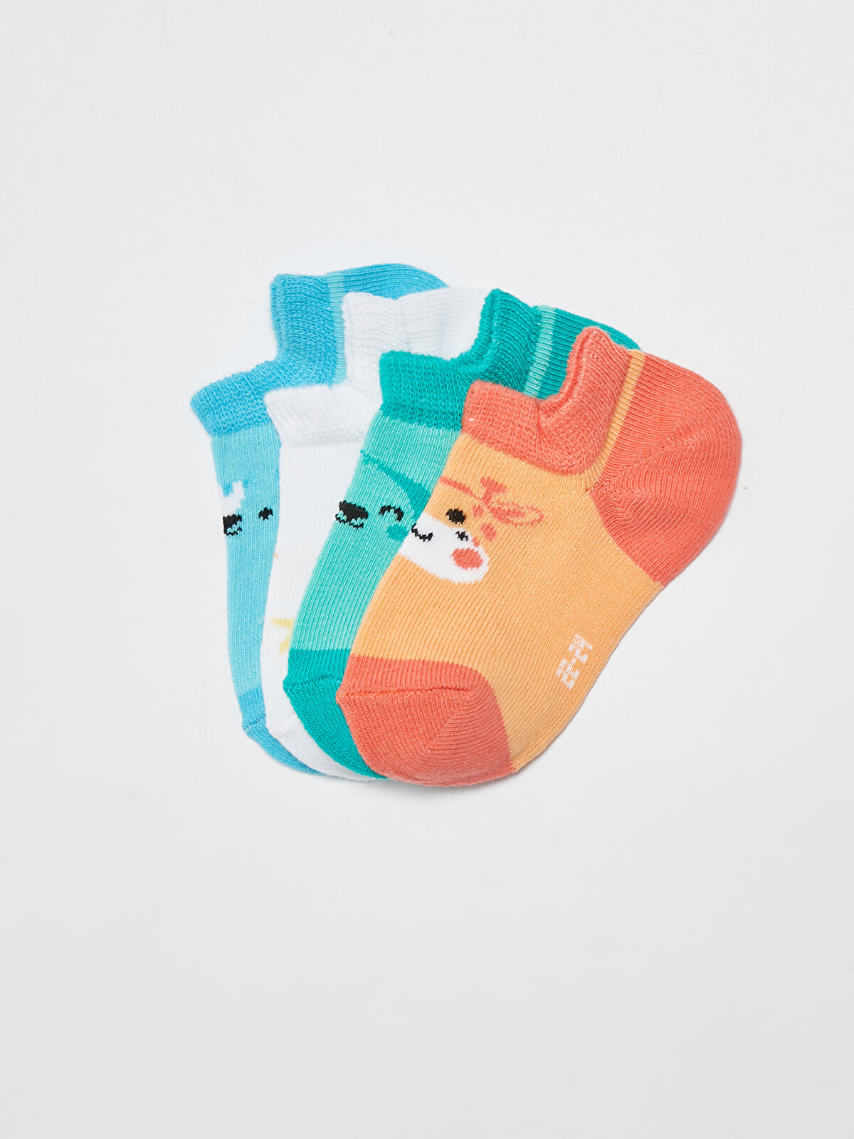 Baskılı Erkek Bebek Sneaker Çorap 4'lü