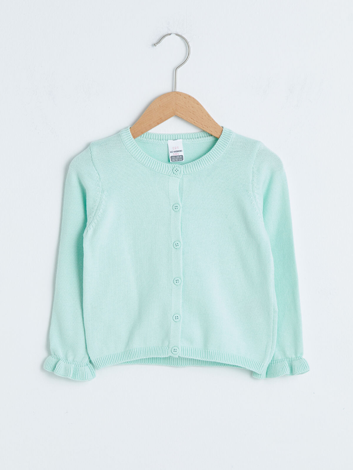 Bisiklet Yaka Uzun Kol Basic Kız Bebek Triko Hırka