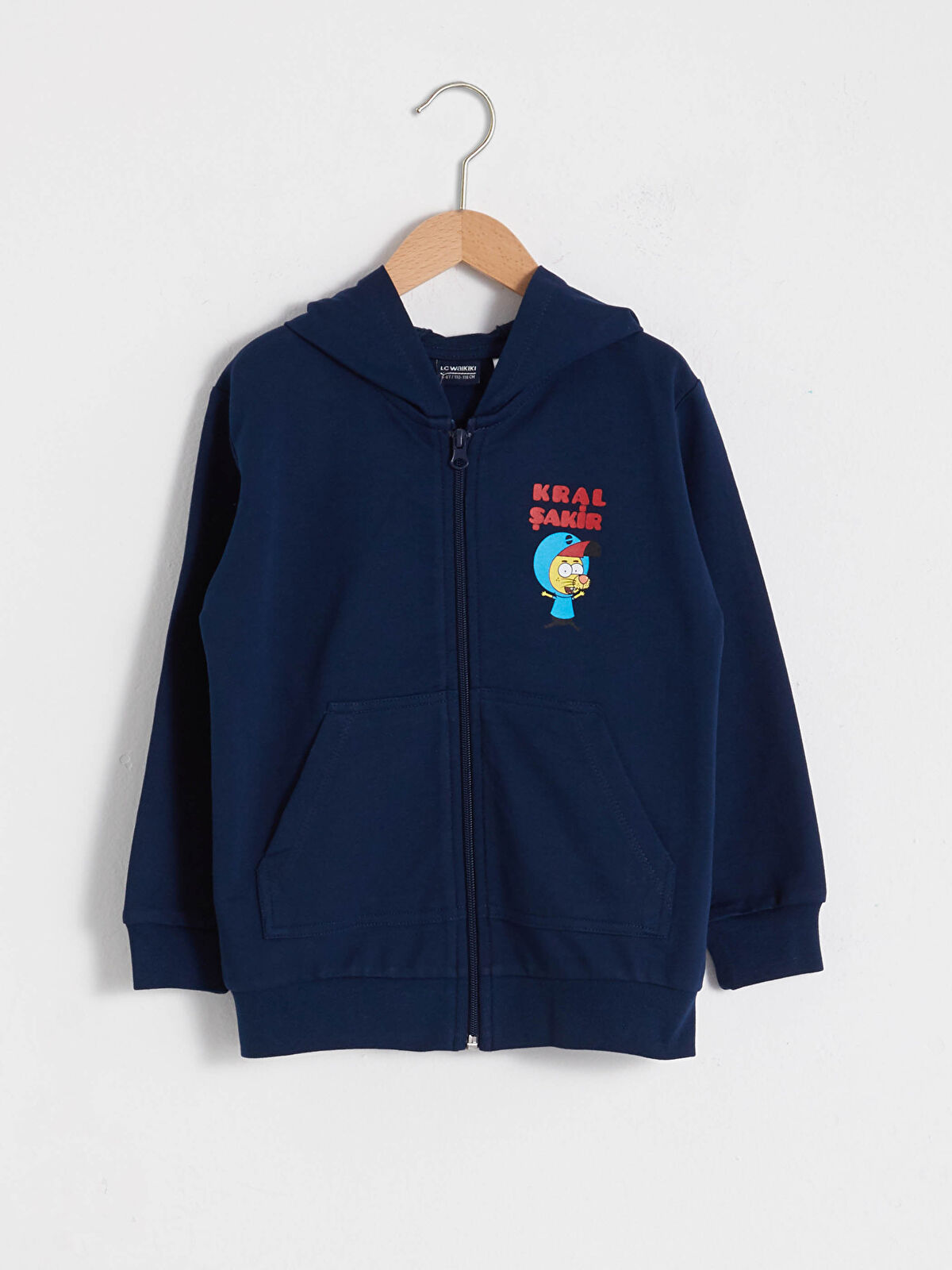 Erkek Çocuk Kral Şakir Baskılı Fermuarlı Sweatshirt