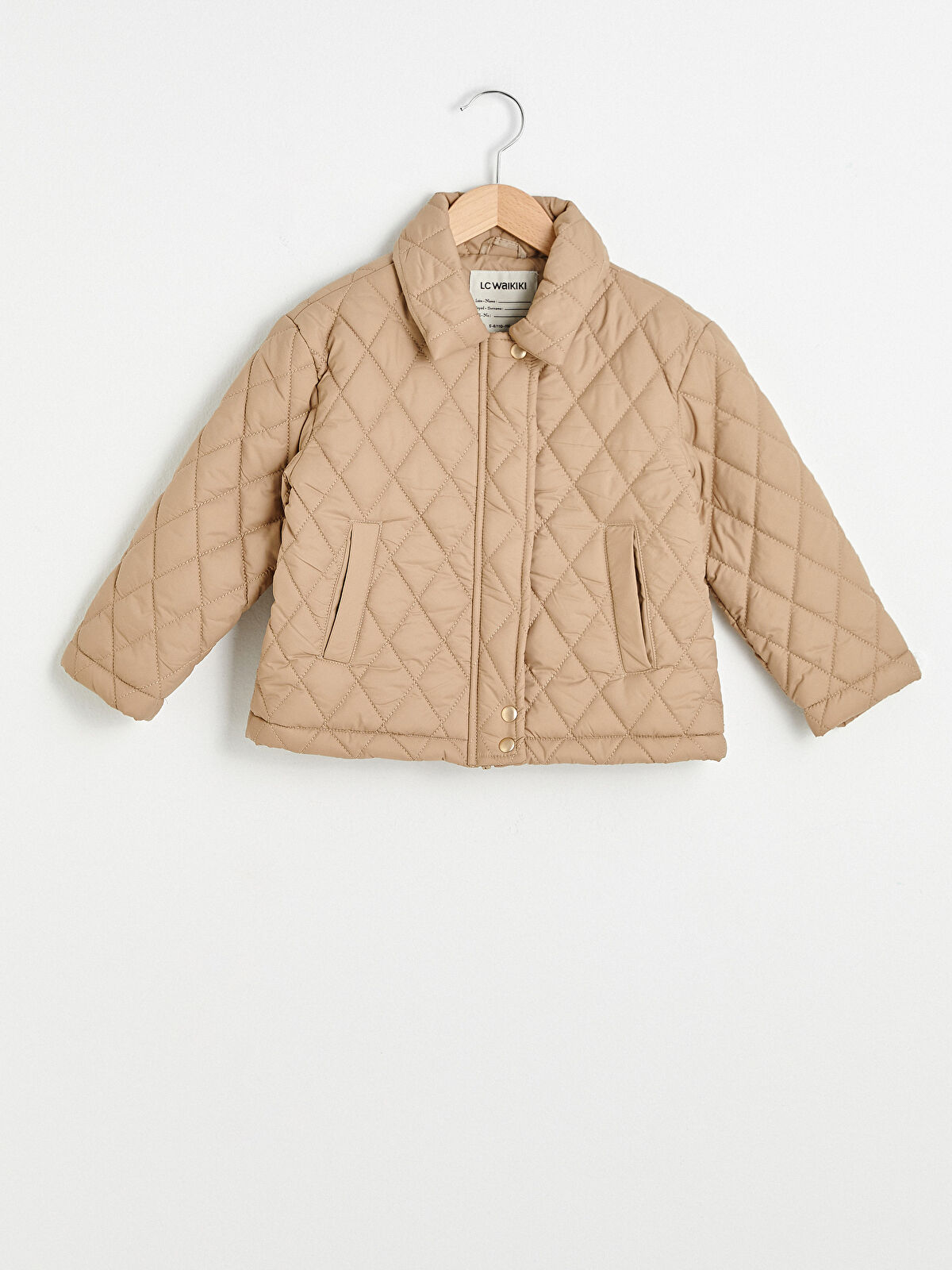 Gömlek Yaka Kapitone Kız Çocuk Mont