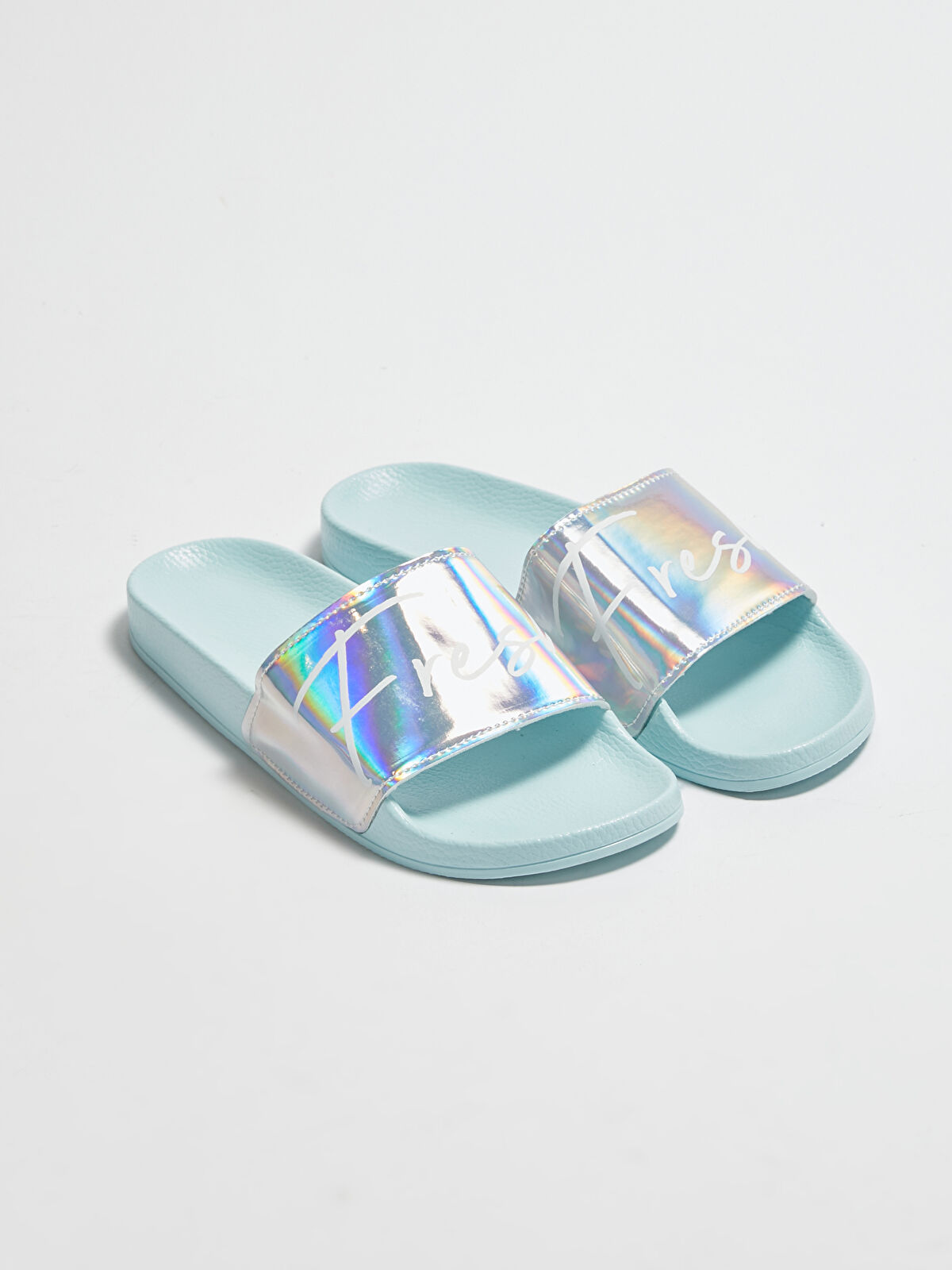 Hologram Detaylı Tek Bantlı Kadın Terlik