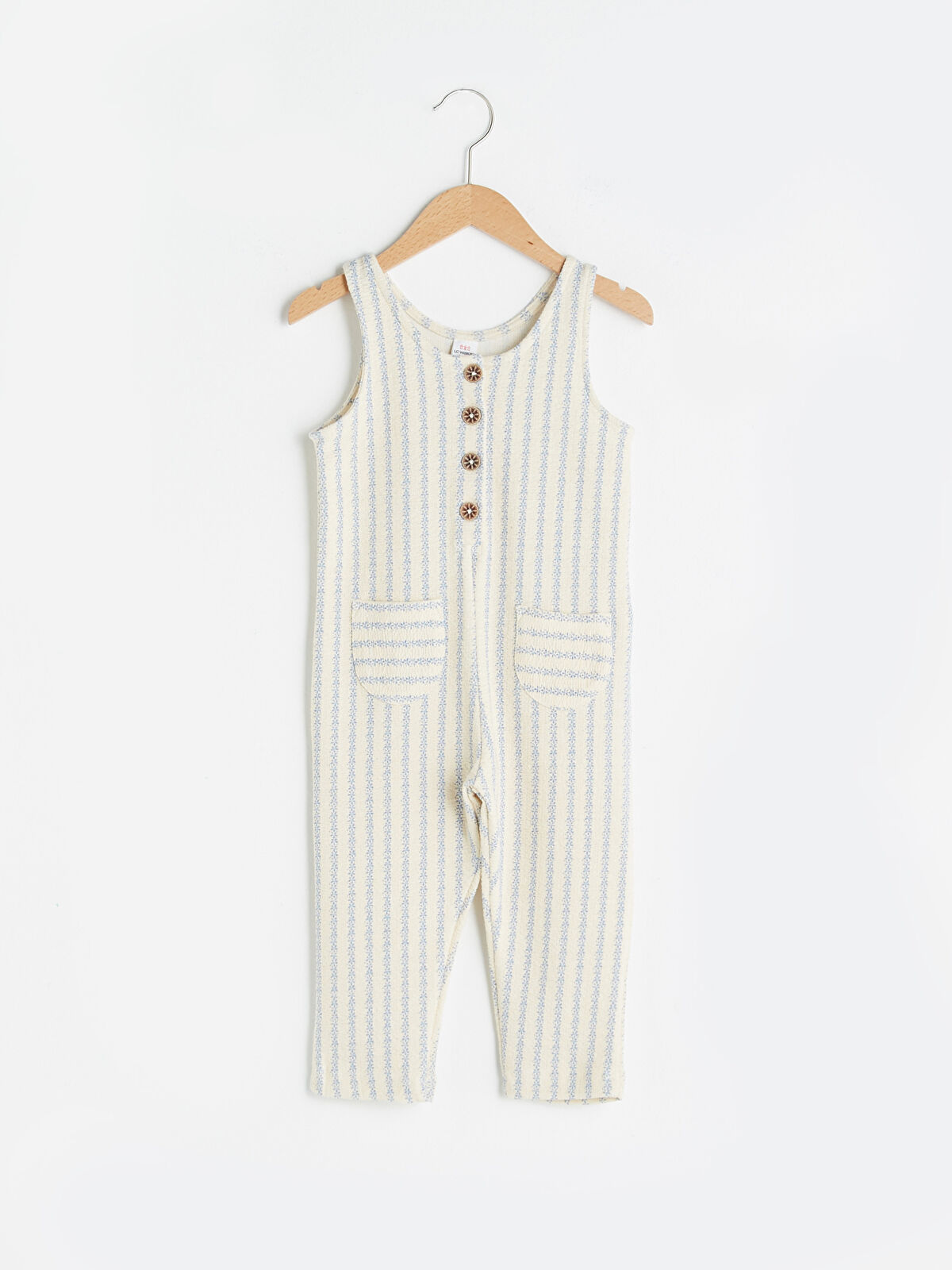 Askılı Bisiklet Yaka Çizgili Kız Bebek Tulum Salopet