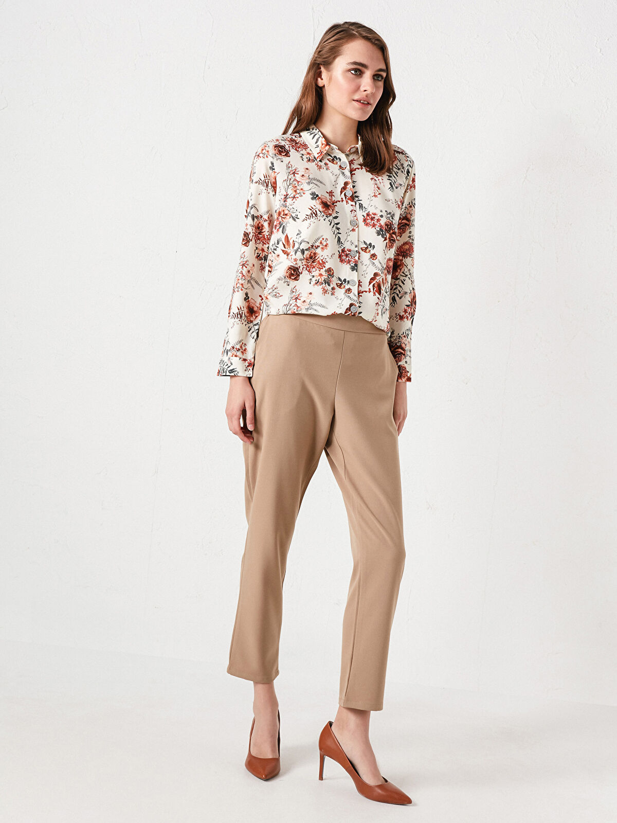 LCW BASIC Beli Lastikli Bilek Boy Pantolon