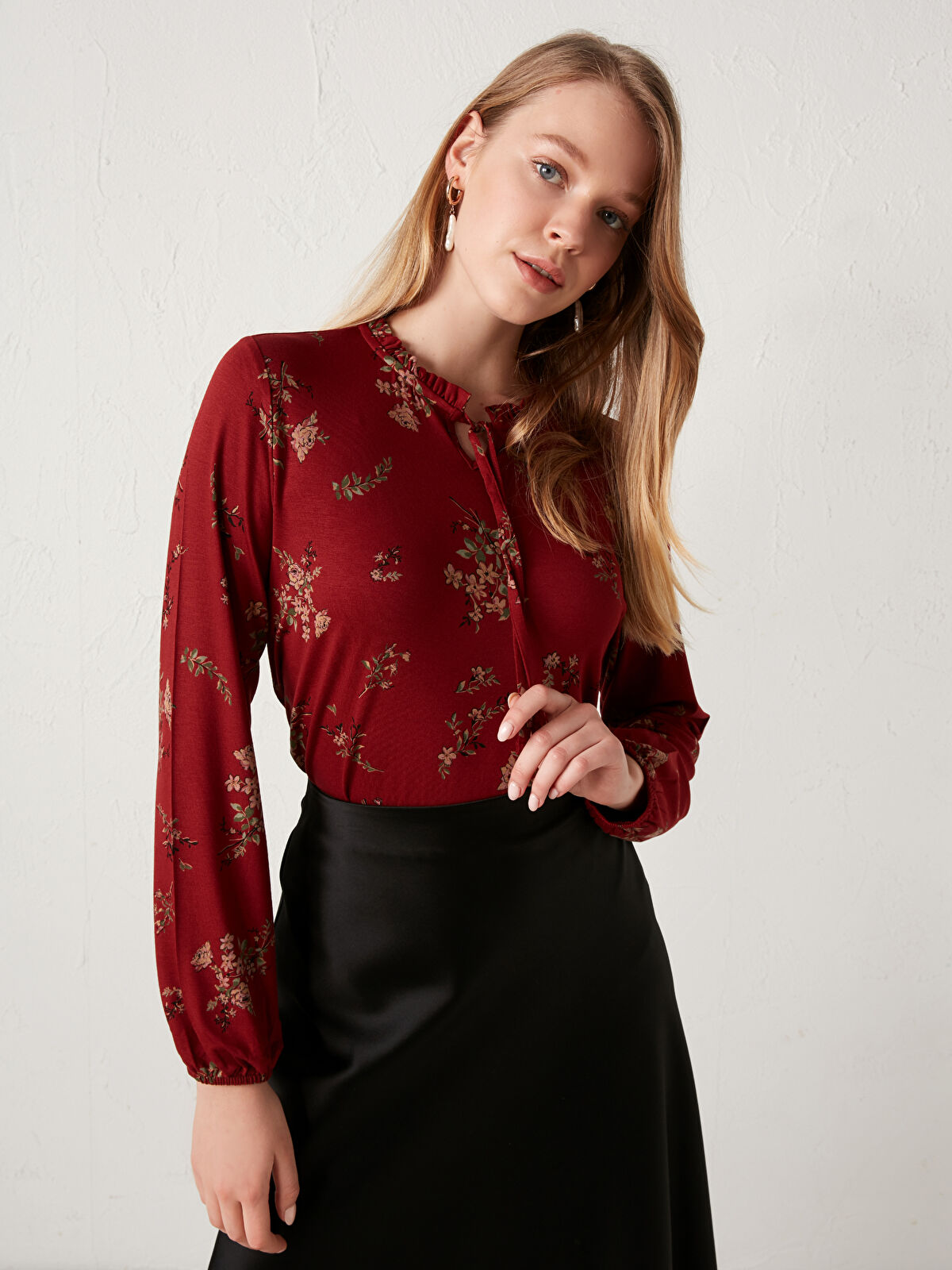 LCW GRACE Çiçek Desenli Viskon Bluz