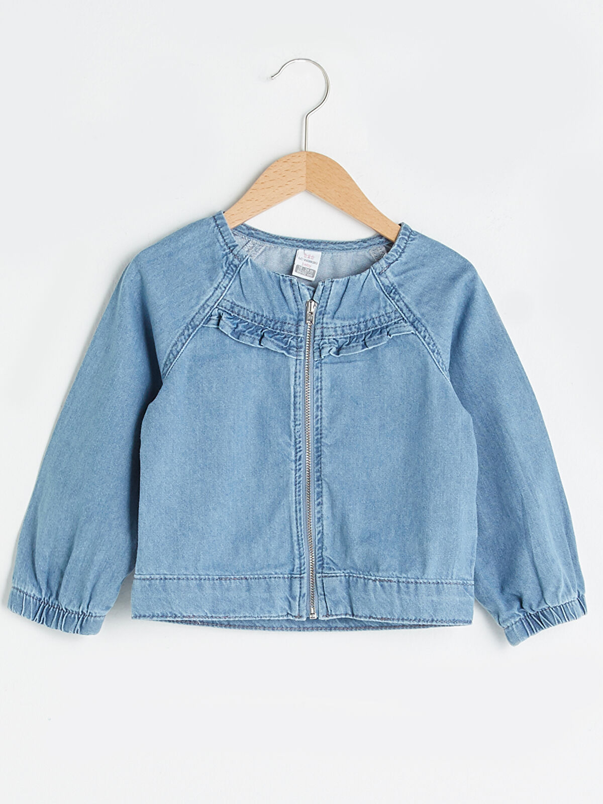 LCW GREEN Bisiklet Yaka Uzun Kollu Basic Kız Bebek Jean Ceket