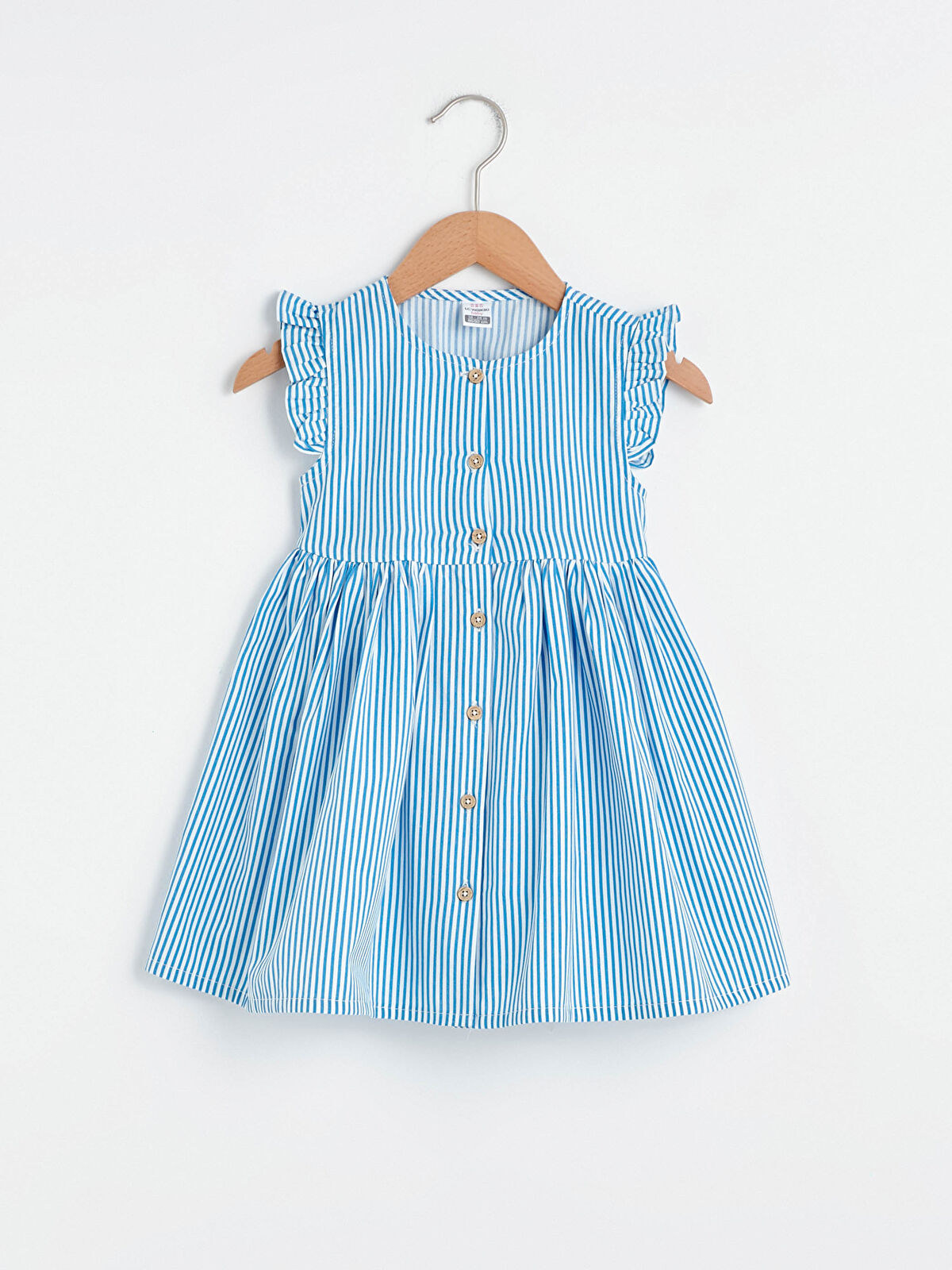 Bisiklet Yaka Kolsuz Pamuklu Kız Bebek Elbise