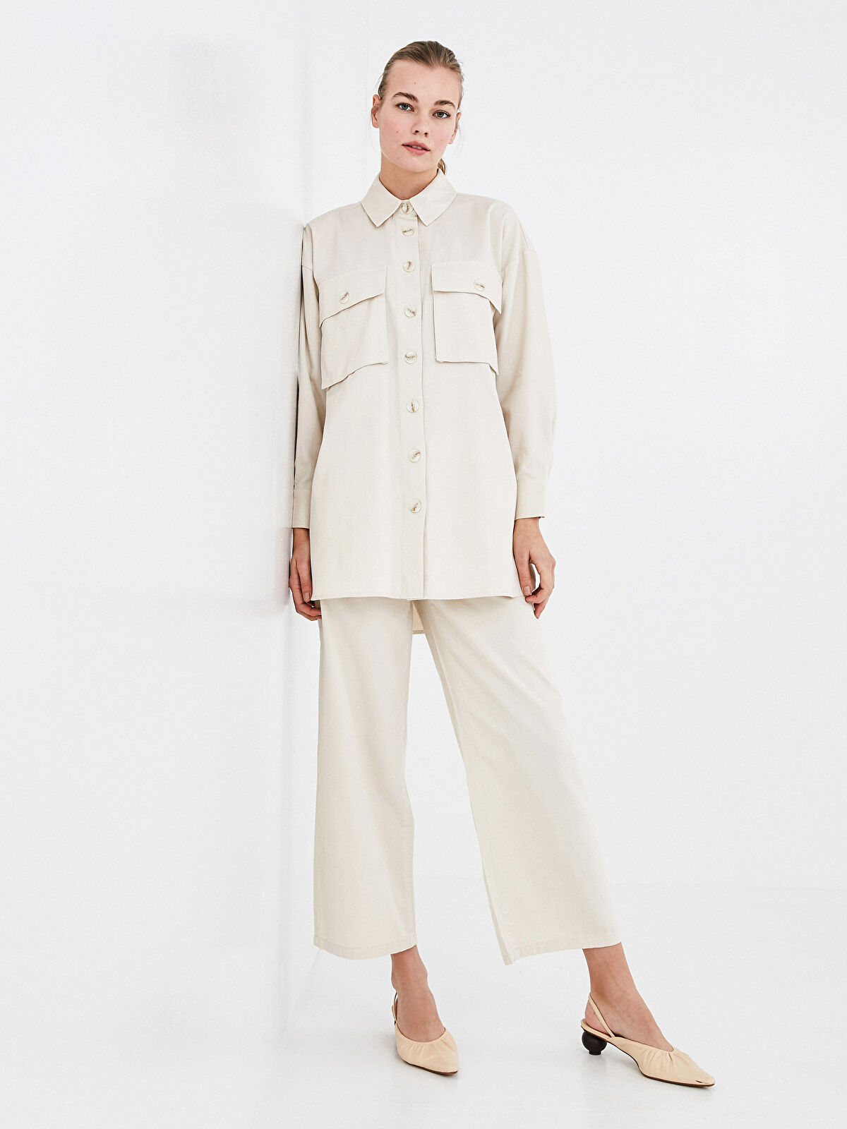 MODEST Standart Fit Geniş Paça Kadın Pantolon