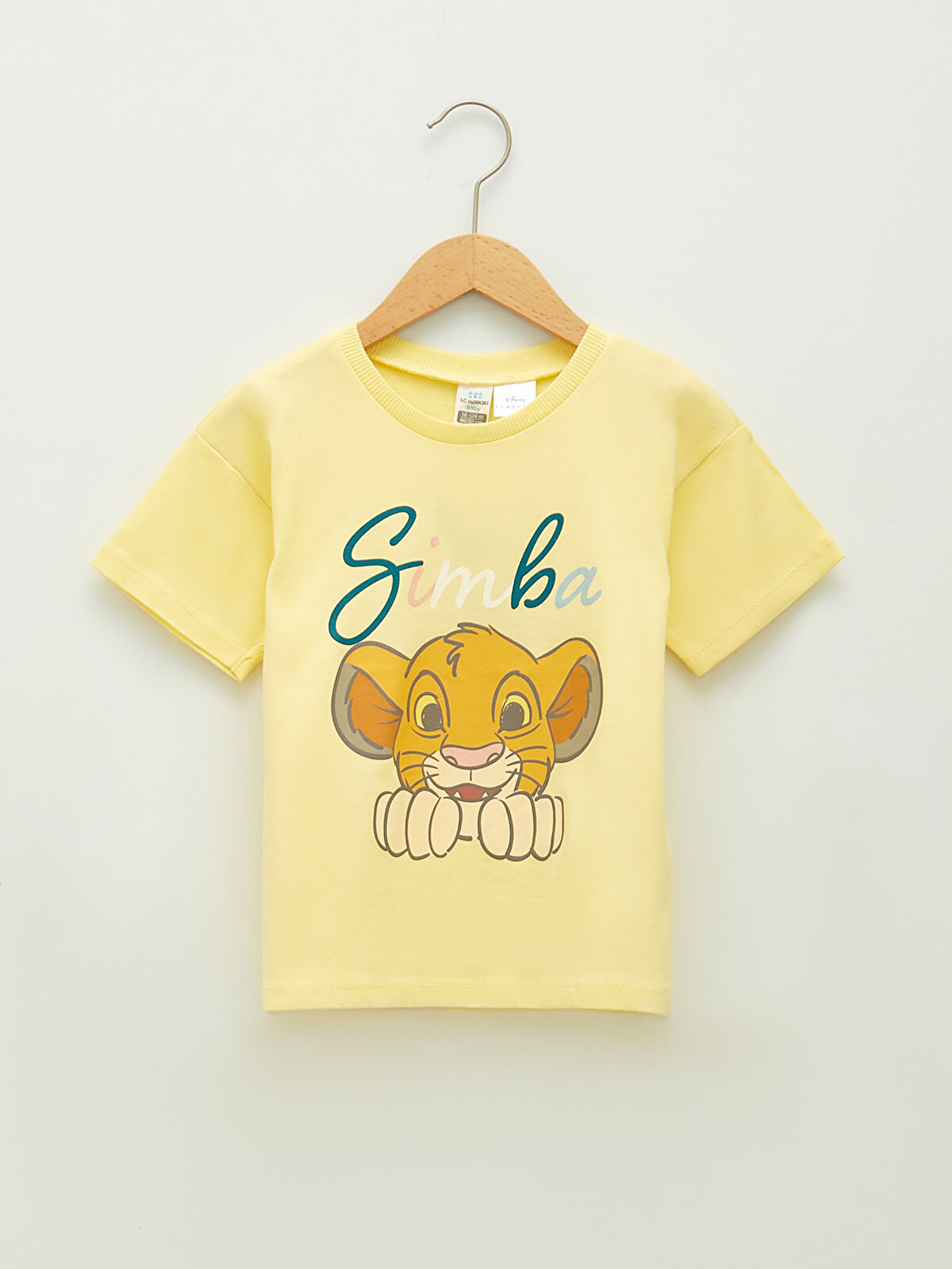 Bisiklet Yaka Kısa Kollu Aslan Kral Baskılı Erkek Bebek Tişört