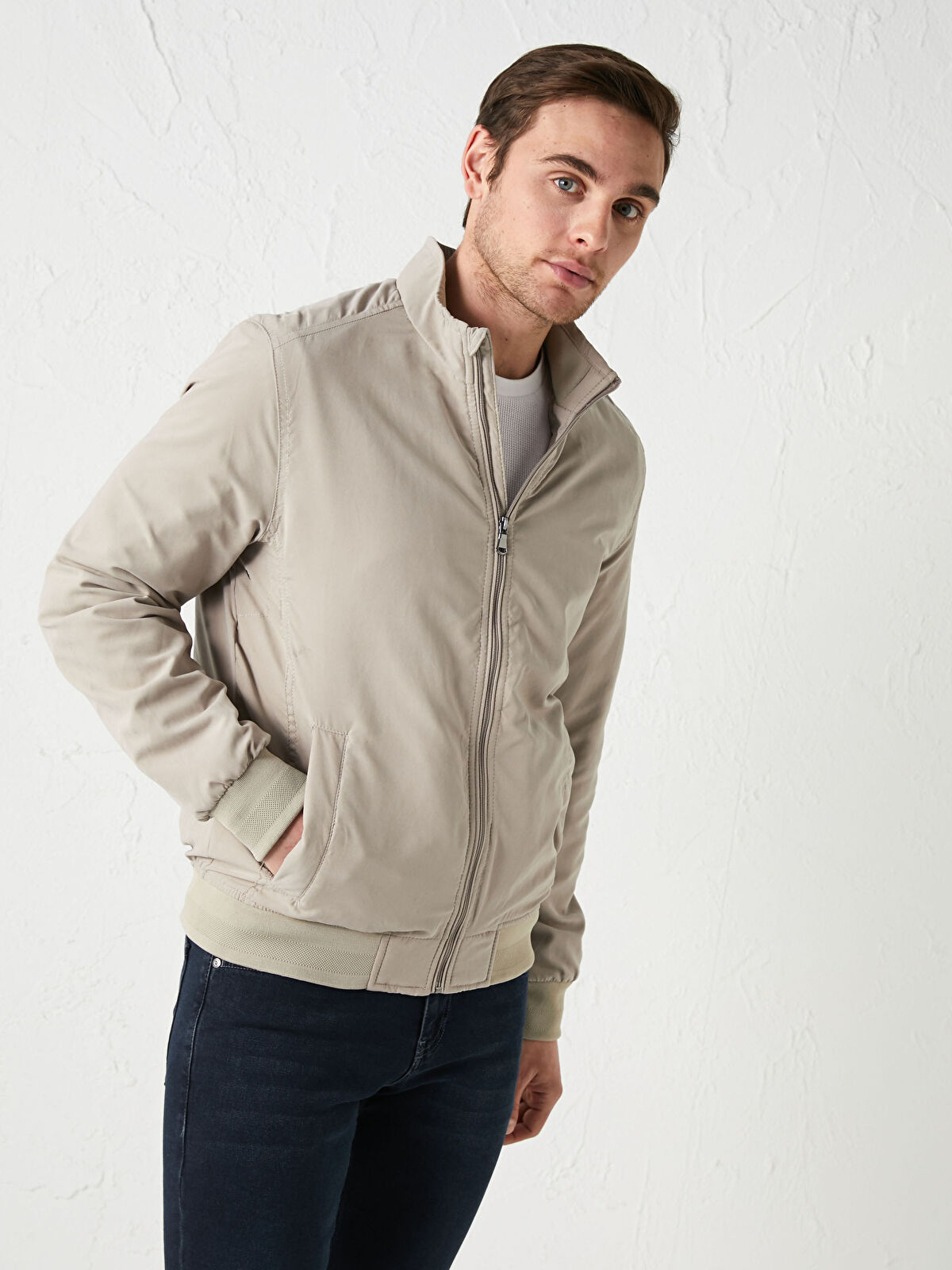 LCW CLASSIC Dik Yaka Bomber İnce Erkek Mont