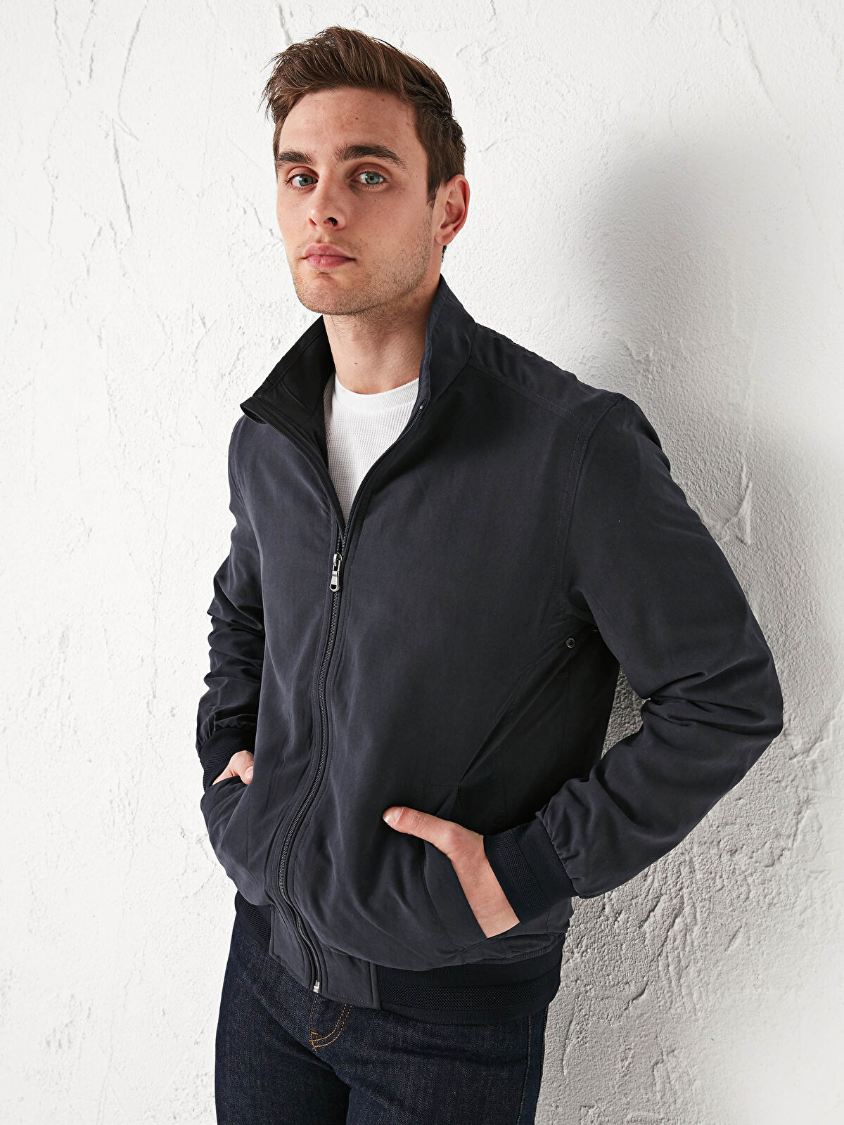 LCW CLASSIC Dik Yaka Bomber İnce Erkek Mont