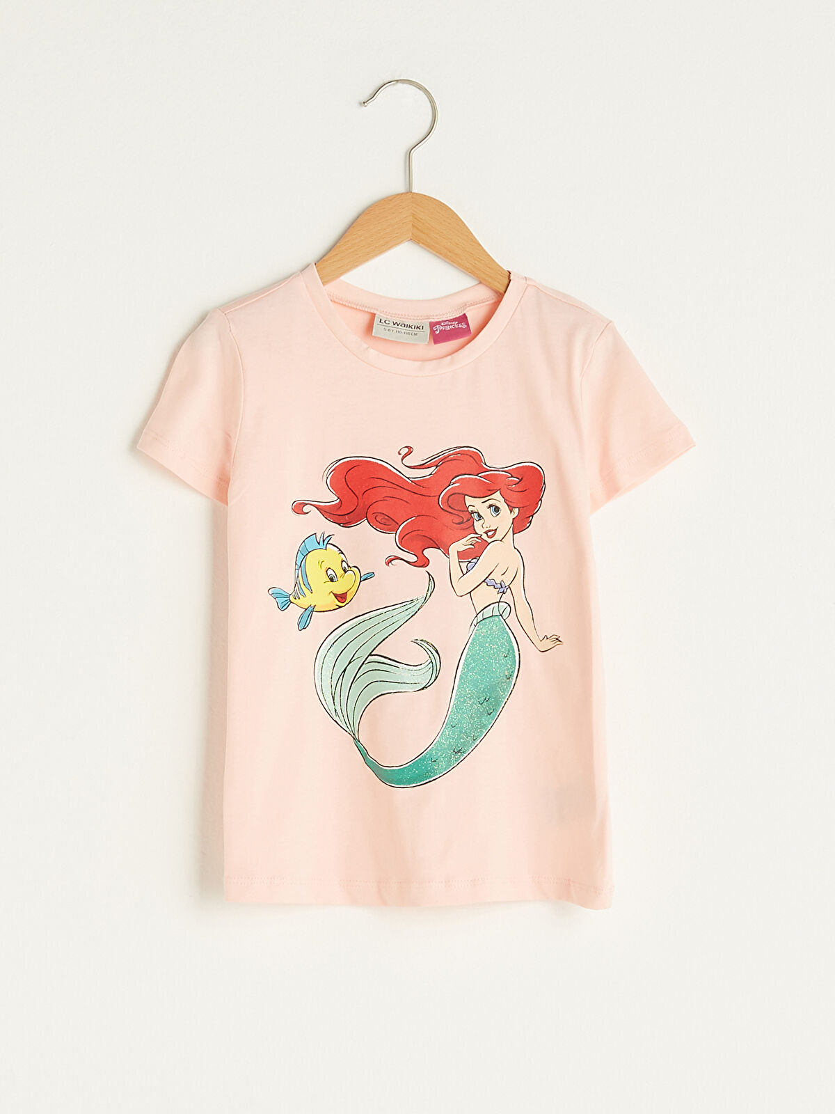 Bisiklet Yaka Deniz Kızı Baskılı Kısa Kollu Pamuklu Kız Çocuk Tişört Bisiklet Yaka Deniz Kızı Baskılı Kısa Kollu Pamuklu Kız Çocuk Tişört