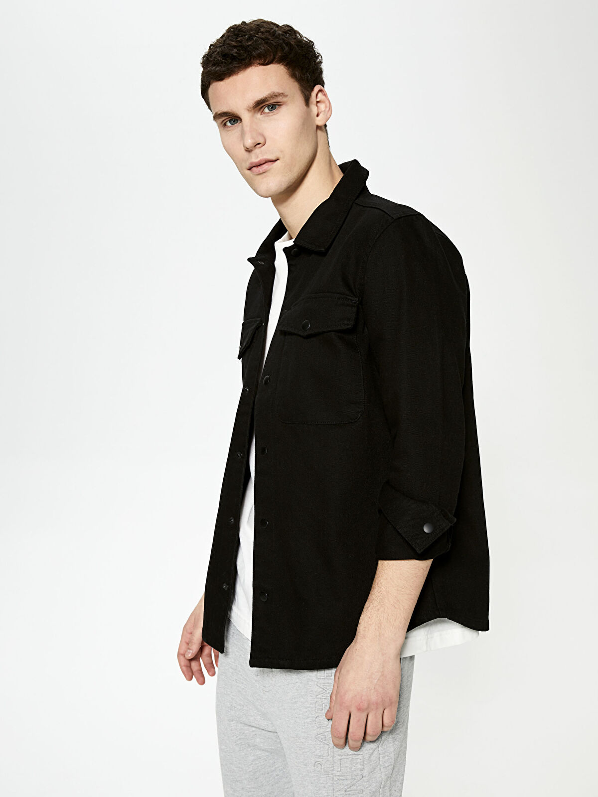 LCW CASUAL Bol Kalıp Gömlek Yaka İnce Erkek Mont