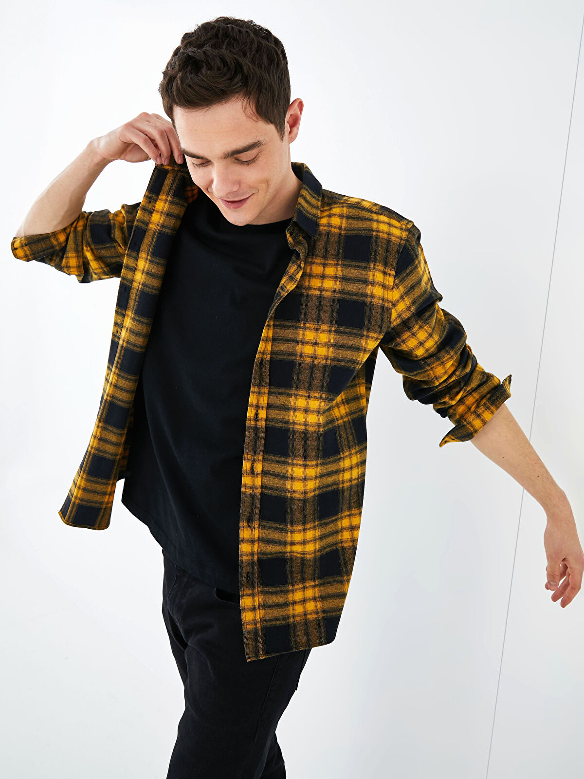 XSIDE Slim Fit Uzun Kollu Oduncu Ekose Erkek Gömlek