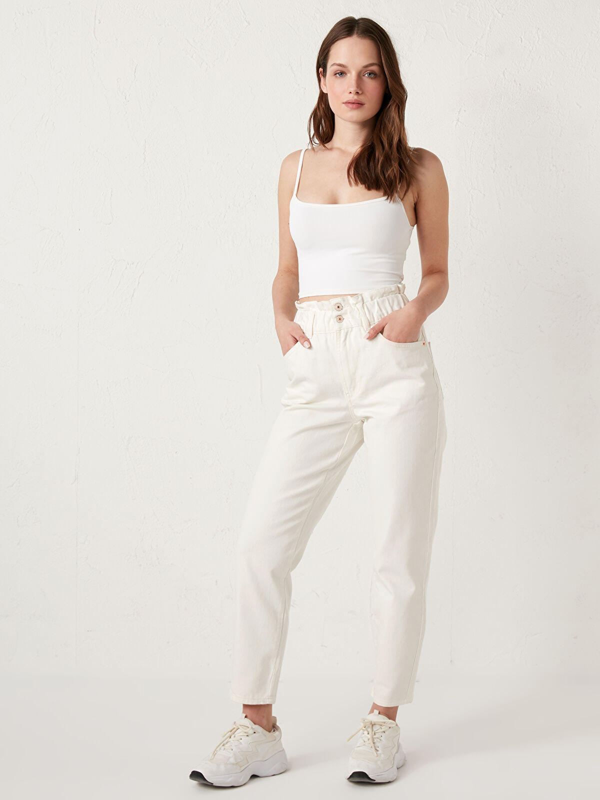 Bilek Boy Düz Jean Pantolon