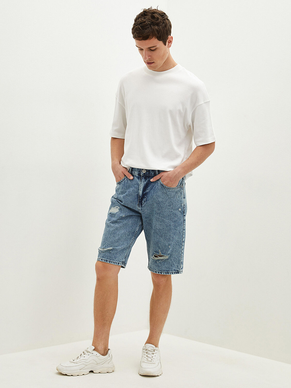 LCW CASUAL Rahat Kalıp Bermuda Erkek Jean Şort