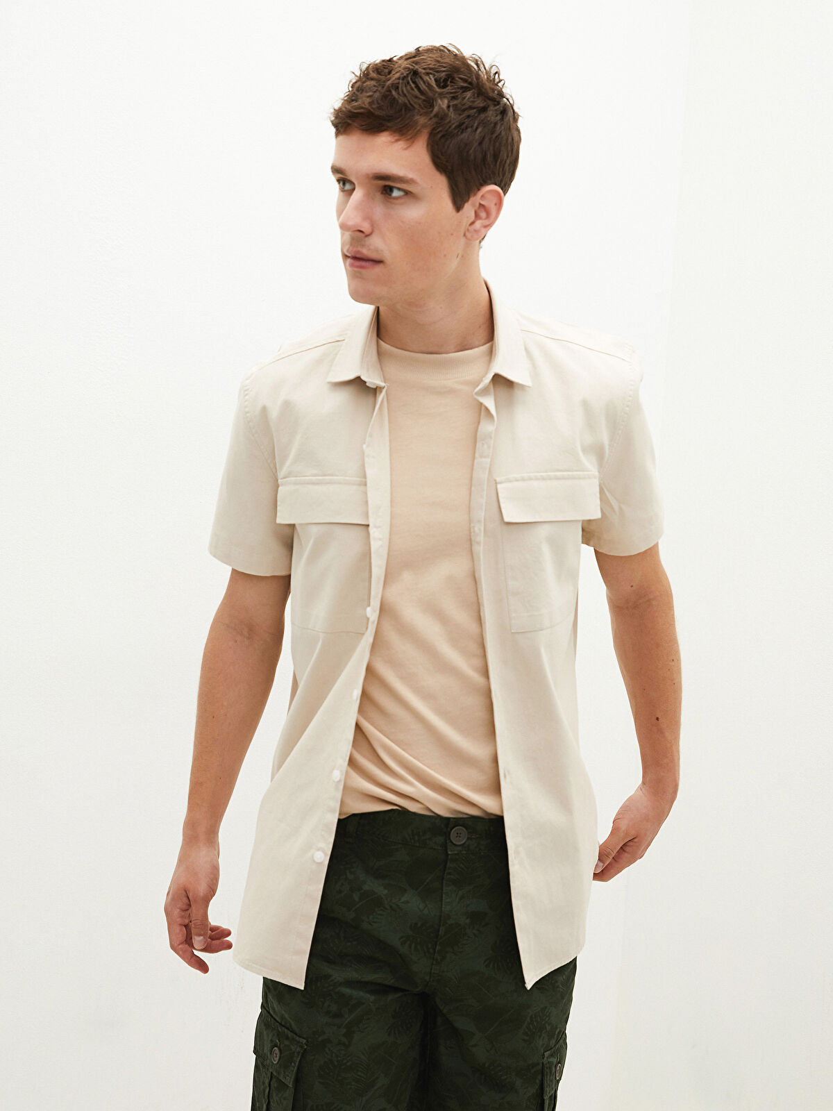 LCW CASUAL Regular Fit Kısa Kollu Oxford Erkek Gömlek