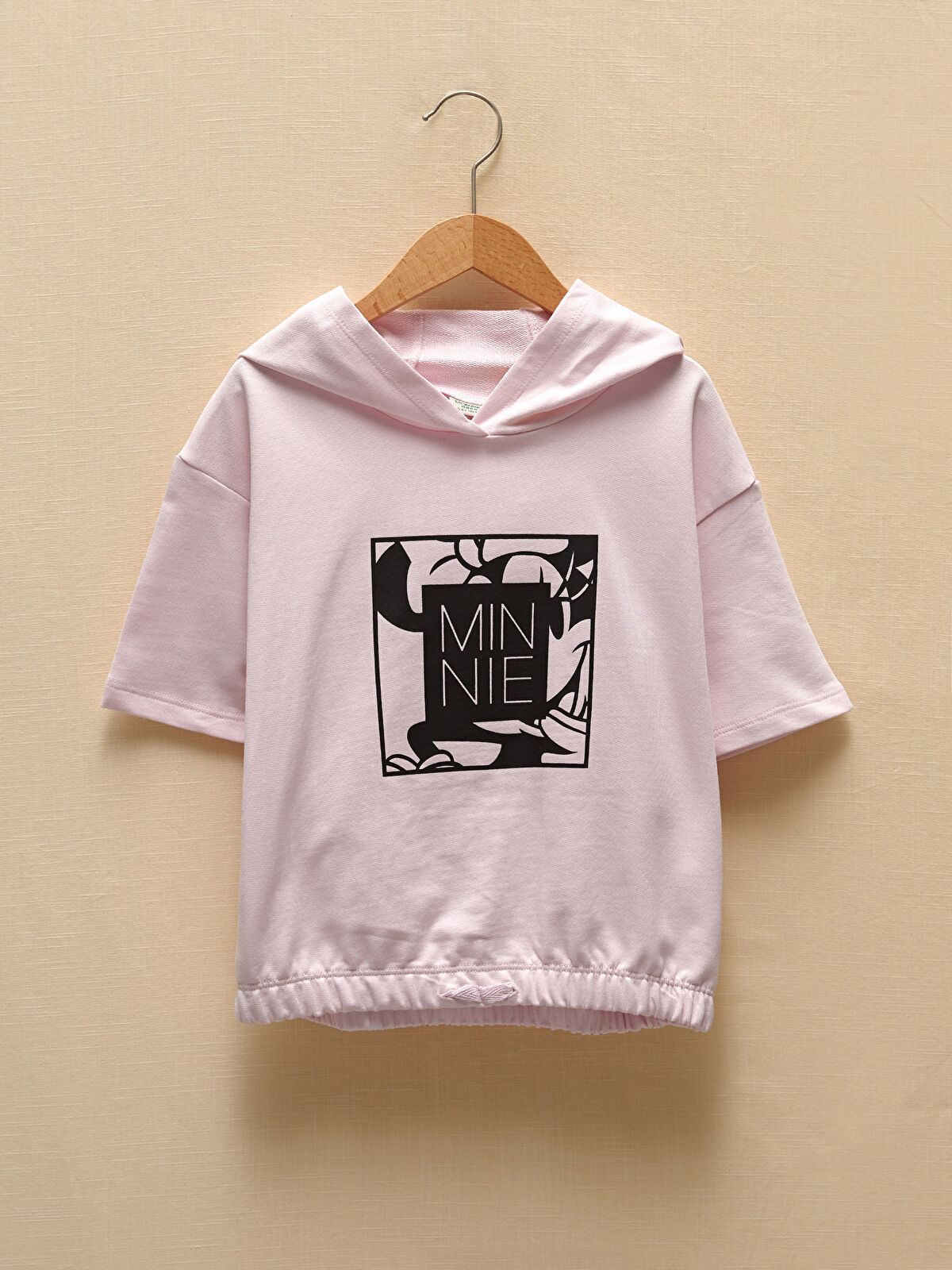 LCW GREEN Kapüşonlu Minnie Mouse Baskılı Kısa Kollu Organik Pamuklu Kız Çocuk Sweatshirt LCW GREEN Kapüşonlu Minnie Mouse Baskılı Kısa Kollu Organik Pamuklu Kız Çocuk Sweatshirt