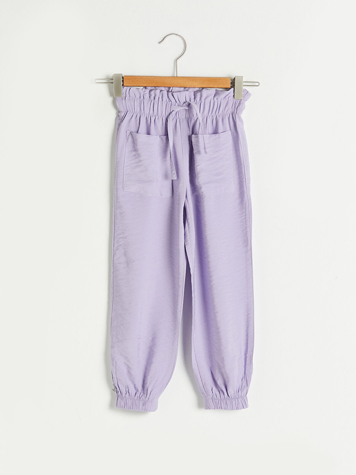 Beli Lastikli Basic Viskon Kız Çocuk Jogger Pantolon