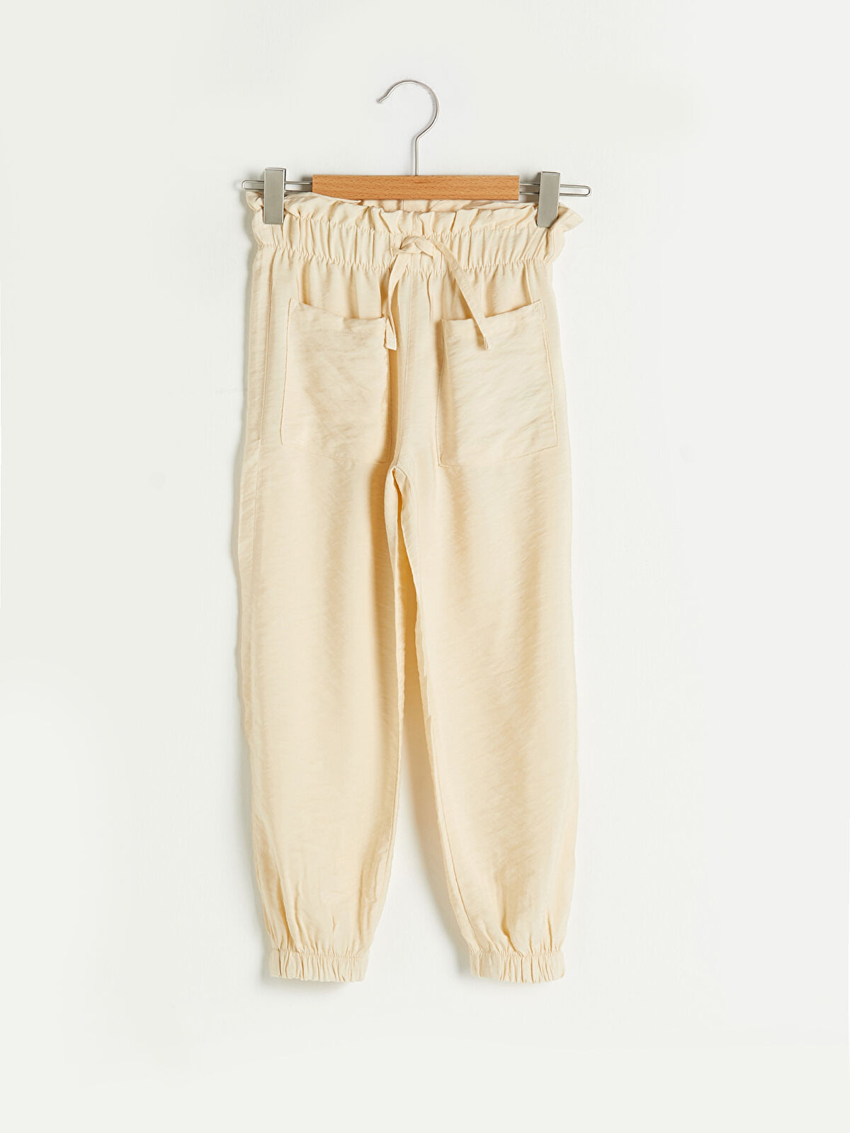 Beli Lastikli Basic Viskon Kız Çocuk Jogger Pantolon