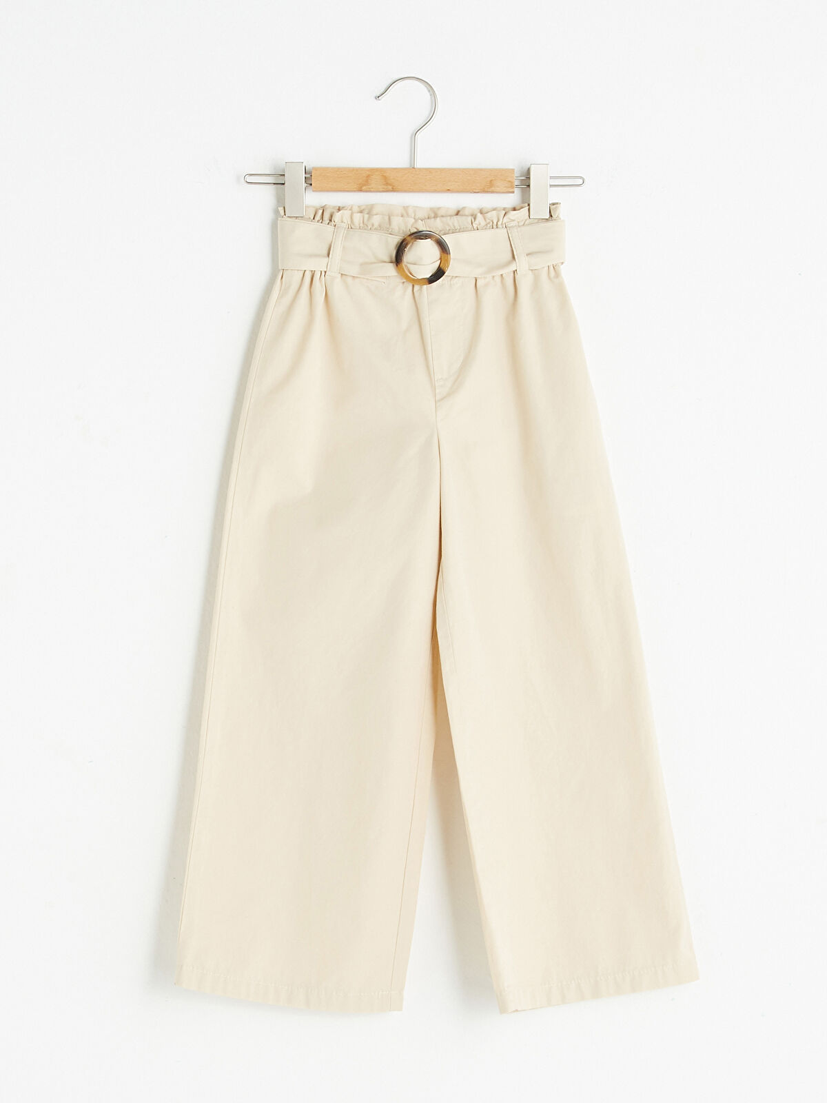 Beli Lastikli Basic Geniş Paça Kız Çocuk Pantolon
