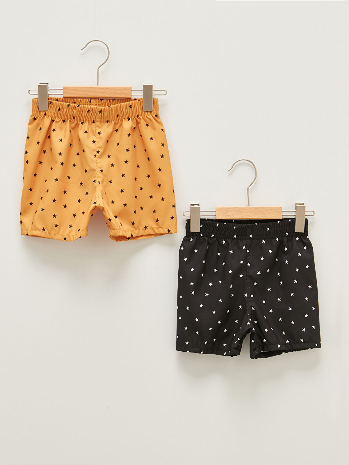 Beli Lastikli Desenli Erkek Bebek Yüzme Şort 2'li