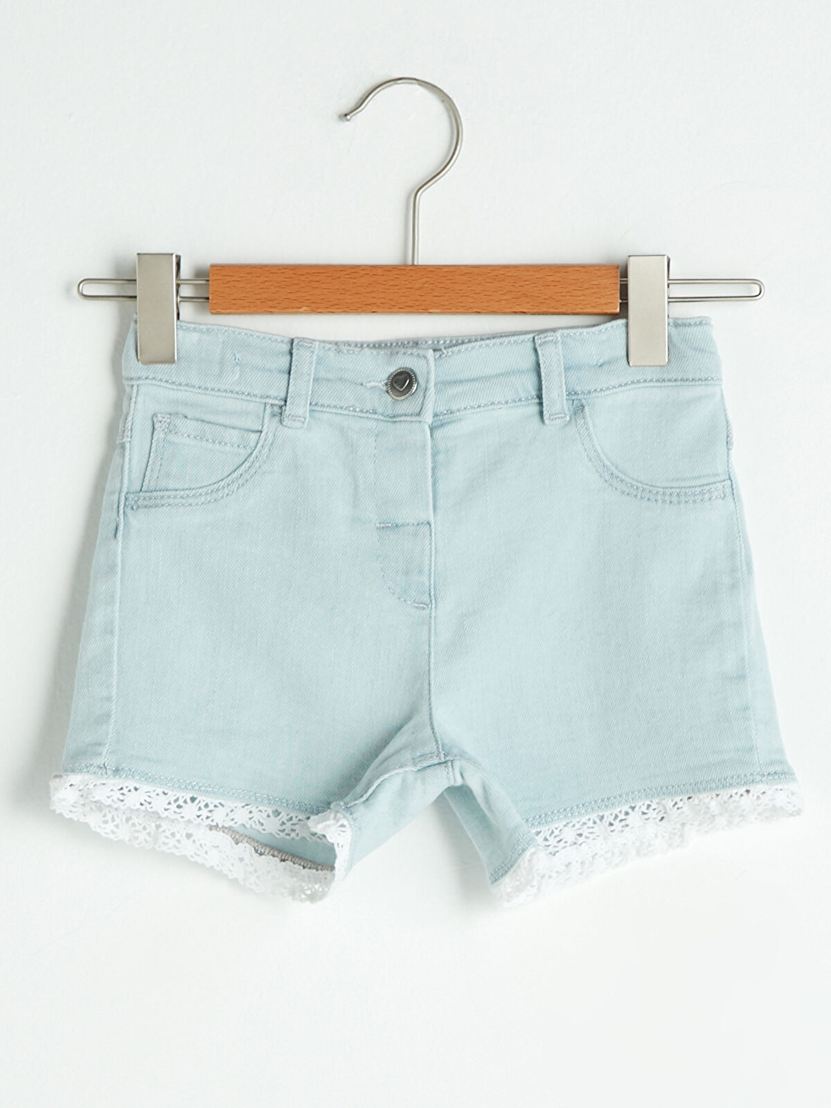 LCW GREEN Basic Kız Bebek Jean Şort