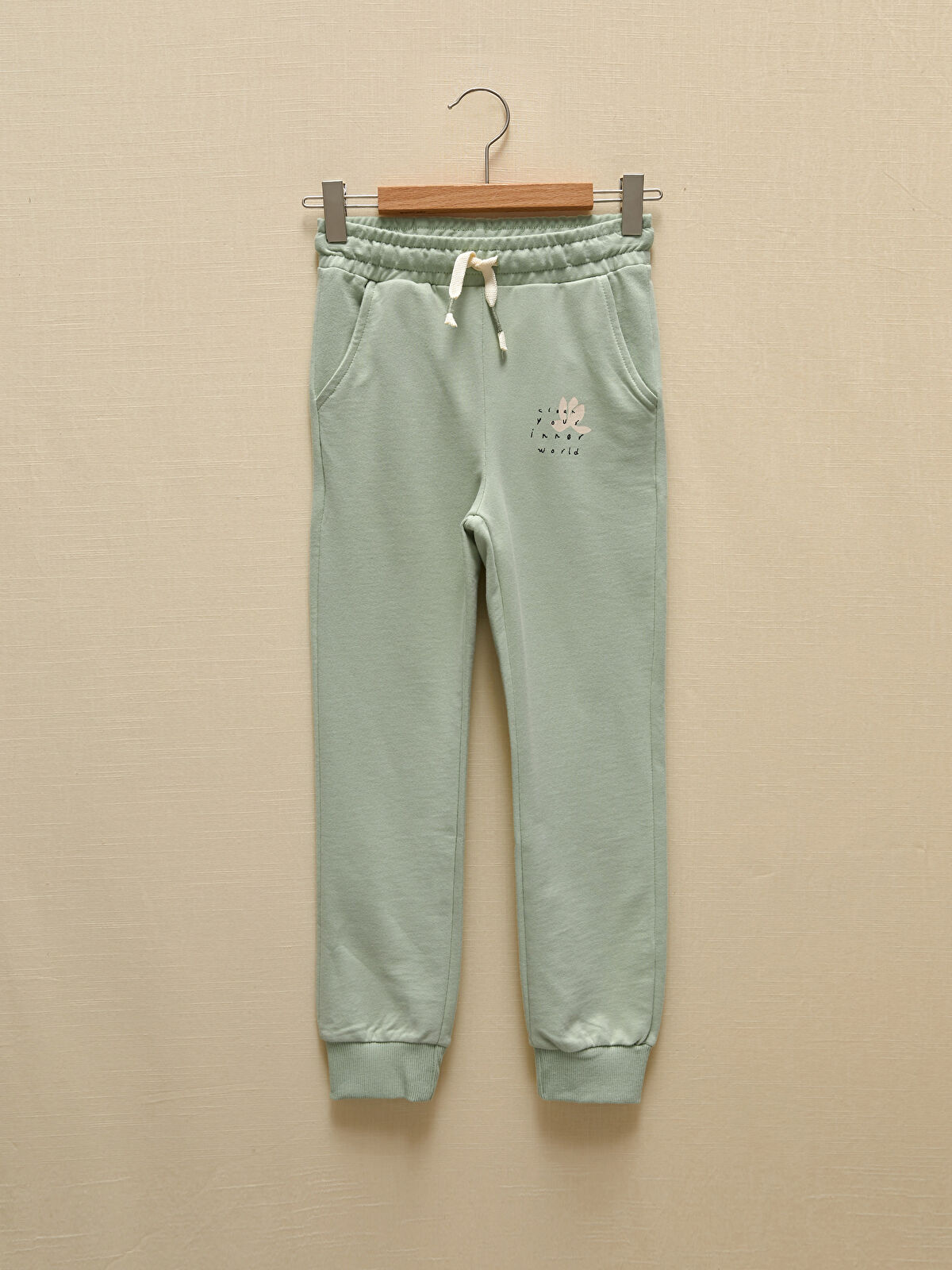 LCW GREEN Beli Lastikli Organik Pamuklu Kız Çocuk Jogger Eşofman Altı