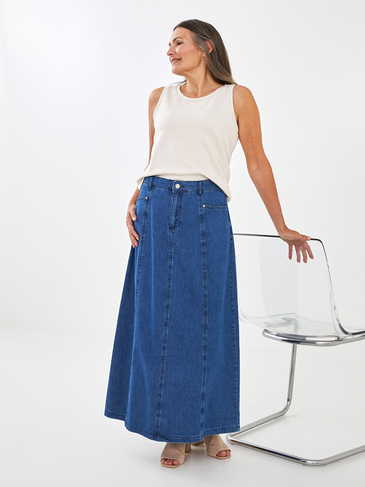 LCW GRACE Normal Bel Cep Detaylı Kadın Jean Etek LCW GRACE Normal Bel Cep Detaylı Kadın Jean Etek