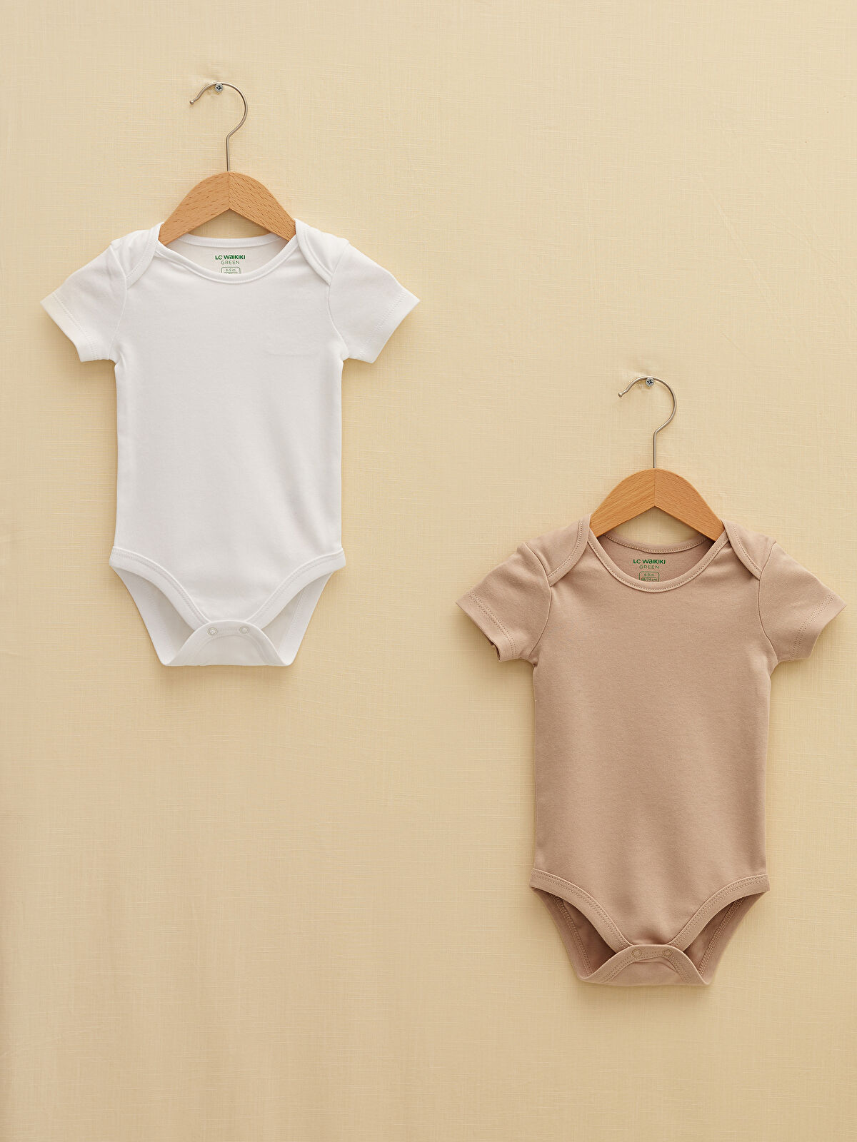LCW GREEN Bisiklet Yaka Kısa Kollu Basic Organik Pamuklu Erkek Bebek Çıtçıtlı Body 2'li LCW GREEN Bisiklet Yaka Kısa Kollu Basic Organik Pamuklu Erkek Bebek Çıtçıtlı Body 2'li