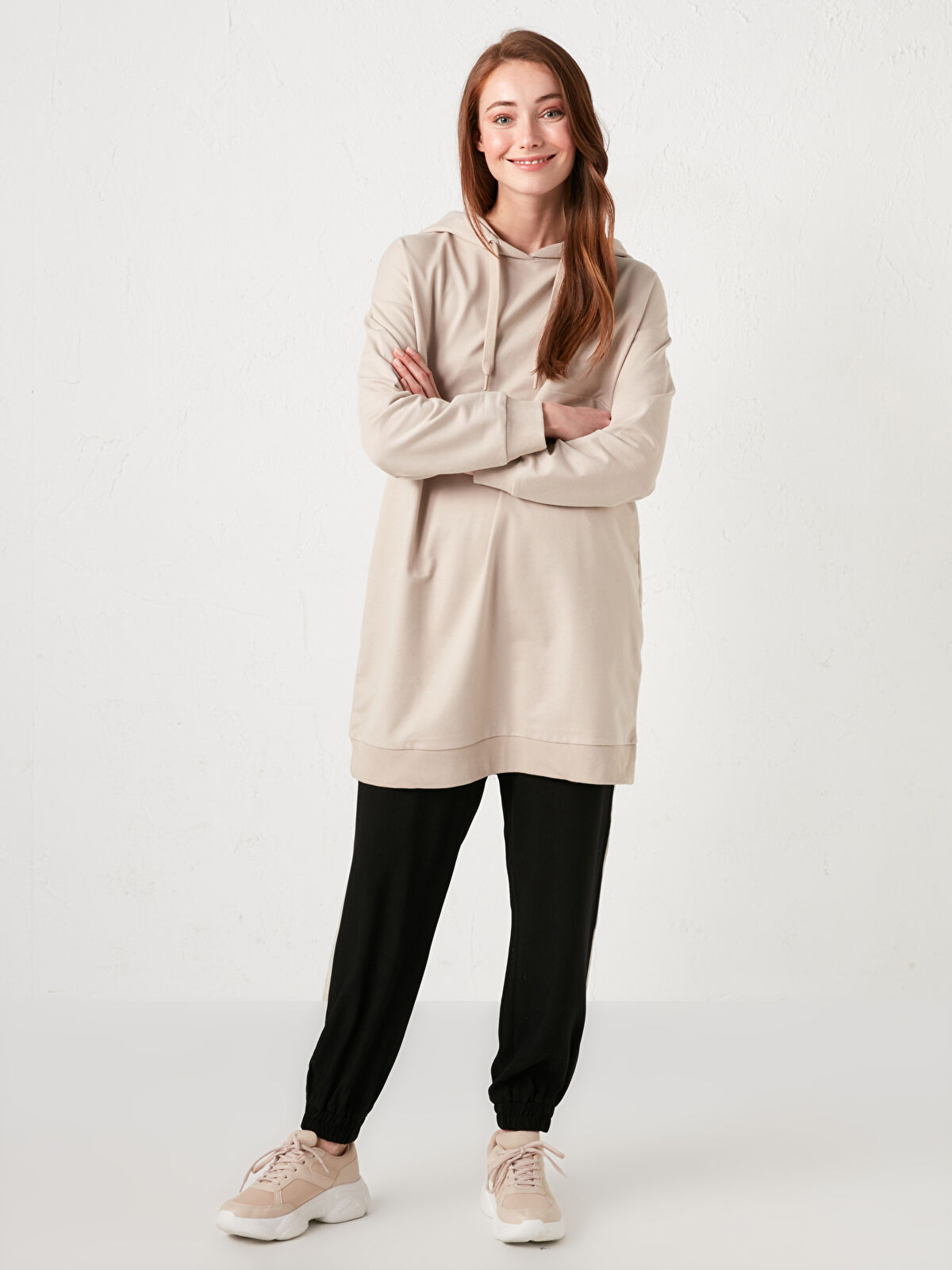 MODEST Beli Lastikli Comfort Fit Harem Belmando Kumaş Kadın Pantolon