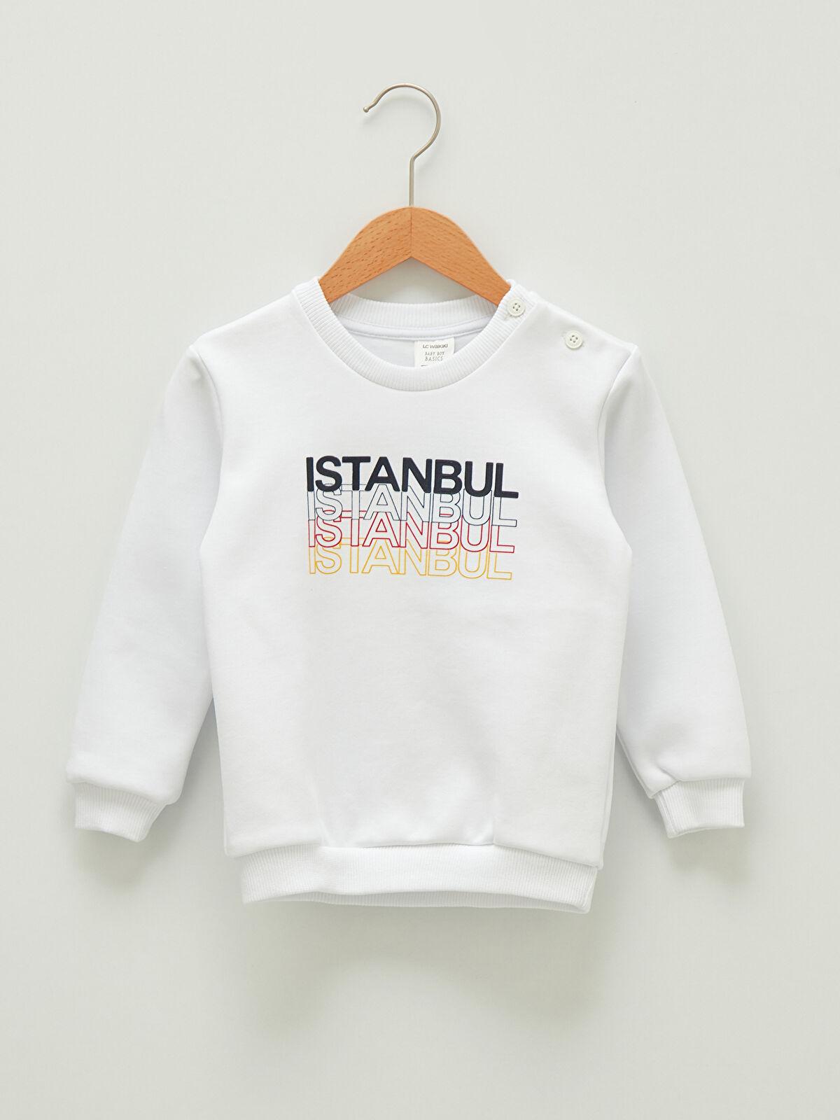 Bisiklet Yaka Uzun Kollu İstanbul Baskılı Erkek Bebek Sweatshirt