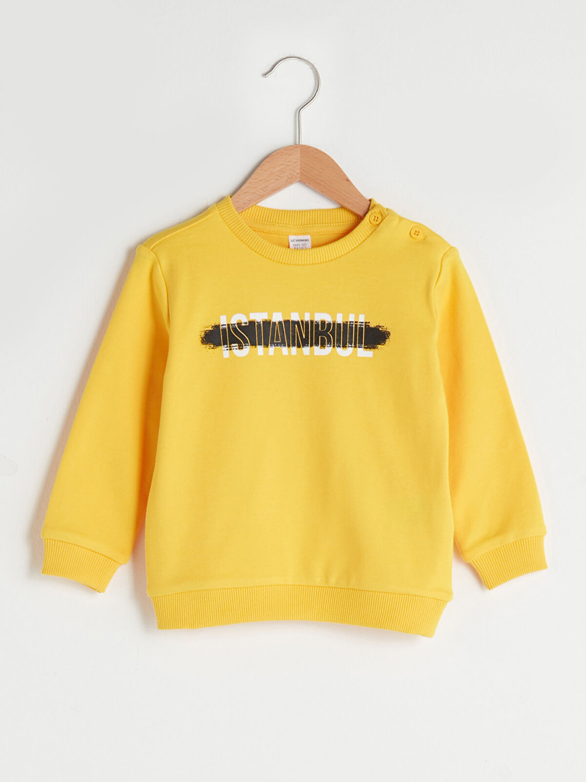 Bisiklet Yaka Uzun Kollu İstanbul Baskılı Erkek Bebek Sweatshirt