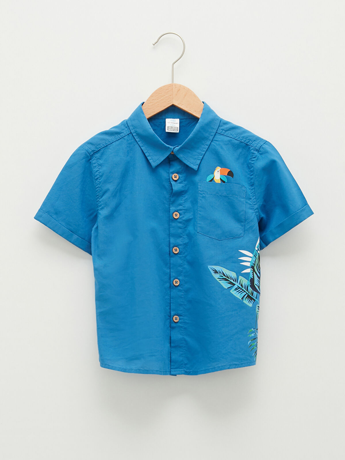 Kısa Kollu Baskılı Poplin Erkek Bebek Gömlek