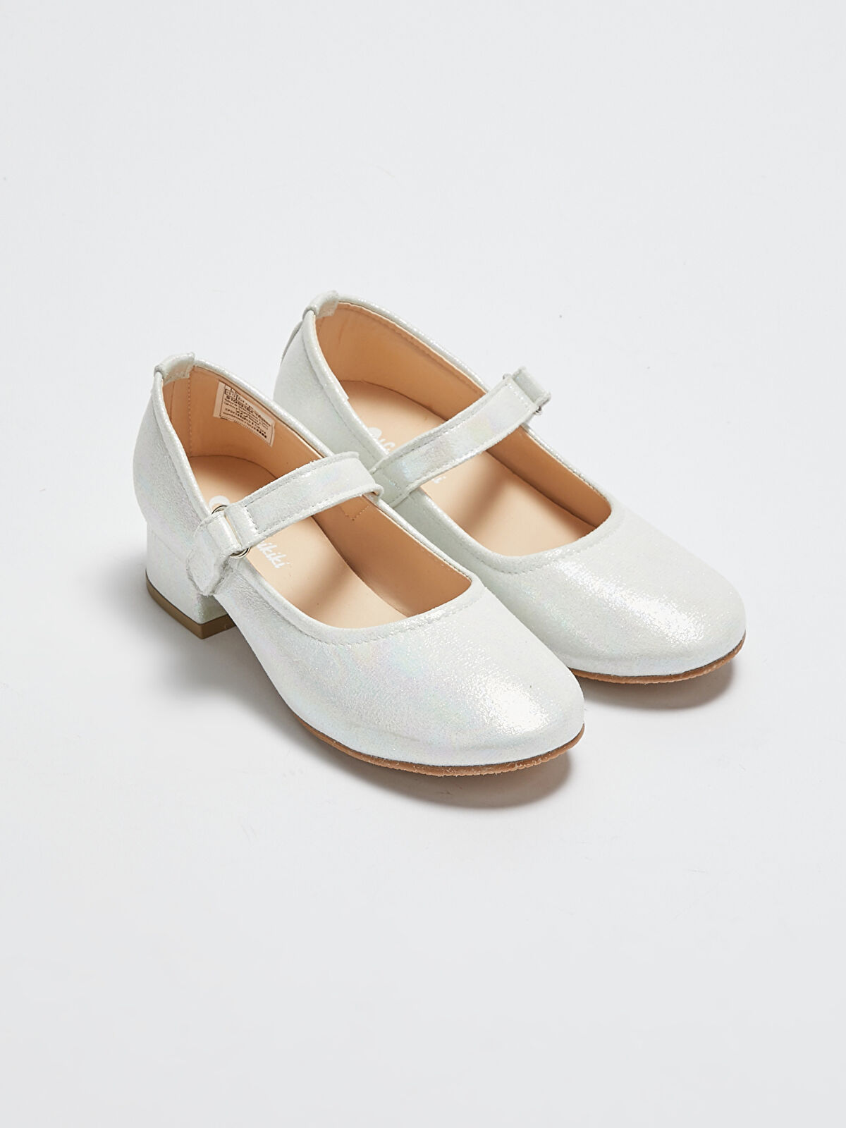 Deri Görünümlü Topuklu Kız Çocuk Babet