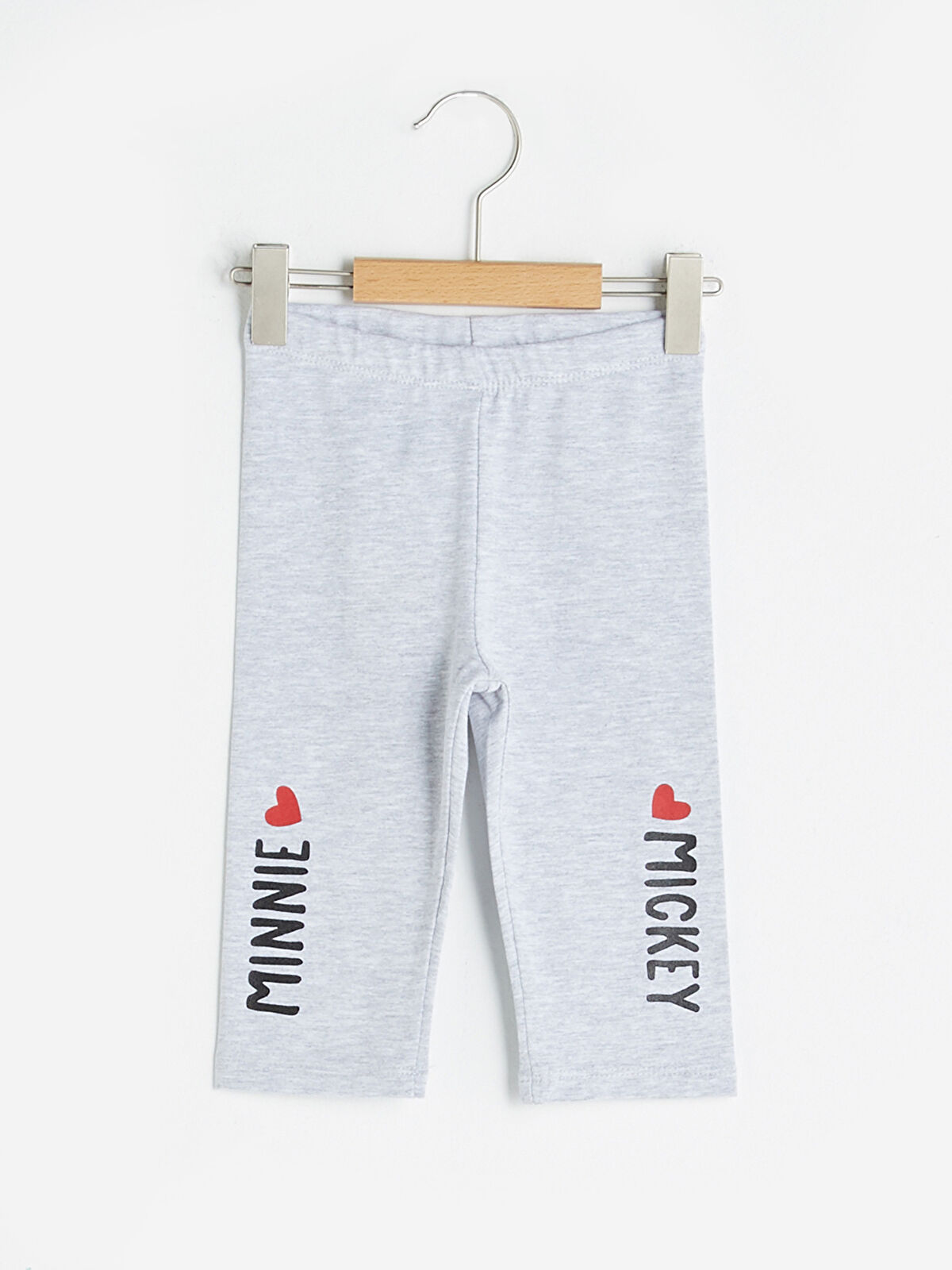 Beli Lastikli Minnie ve Mickey Mouse Baskılı Kız Bebek Tayt