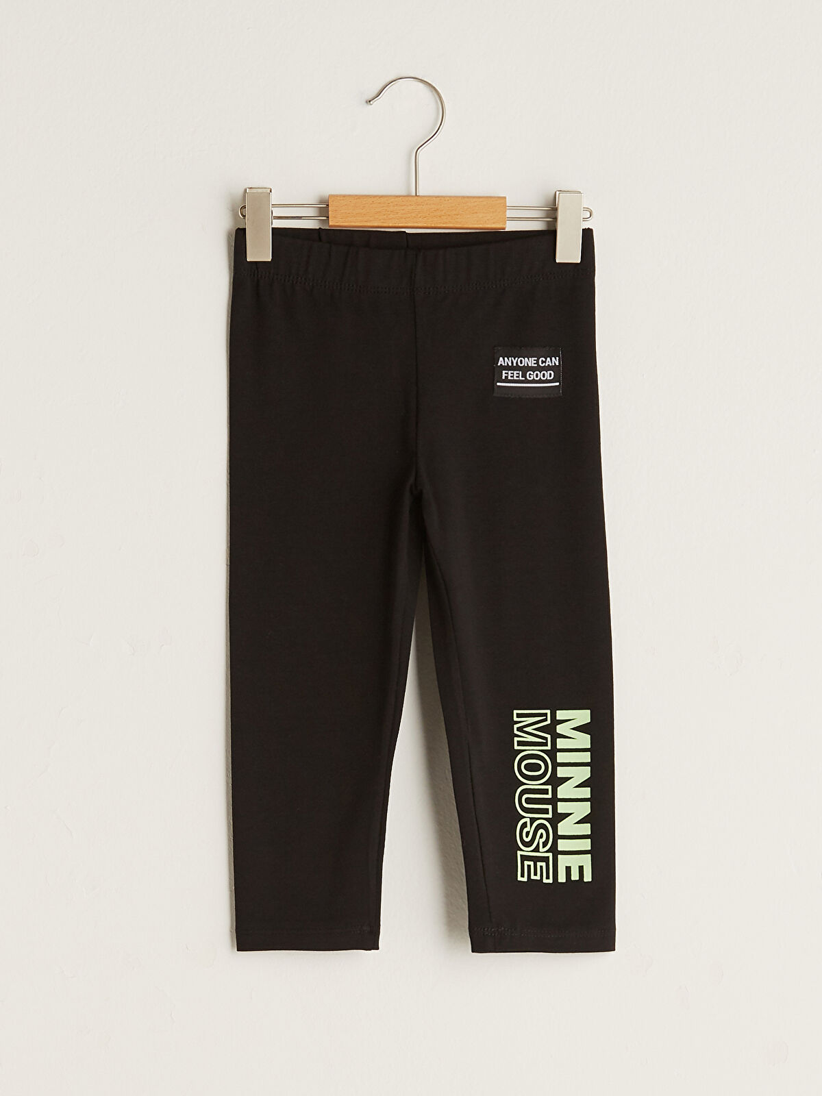 Beli Lastikli Minnie Mouse Baskılı Pamuklu Kız Çocuk Tayt